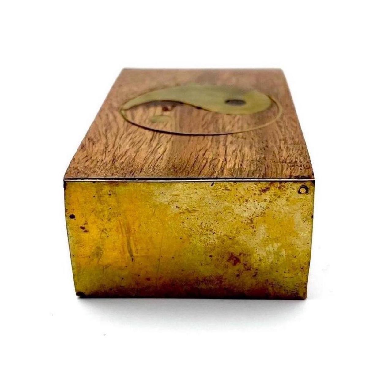 Small 1980’s vintage hinged wooden pill/storage box... - Depop