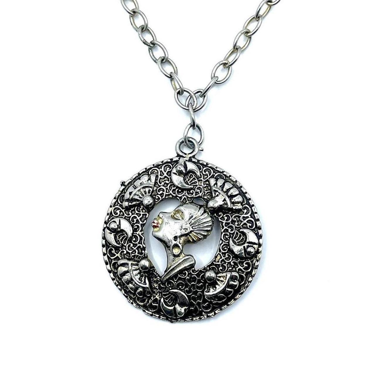 Large 1980’s vintage silver on gold tone tone ornate... | Depop