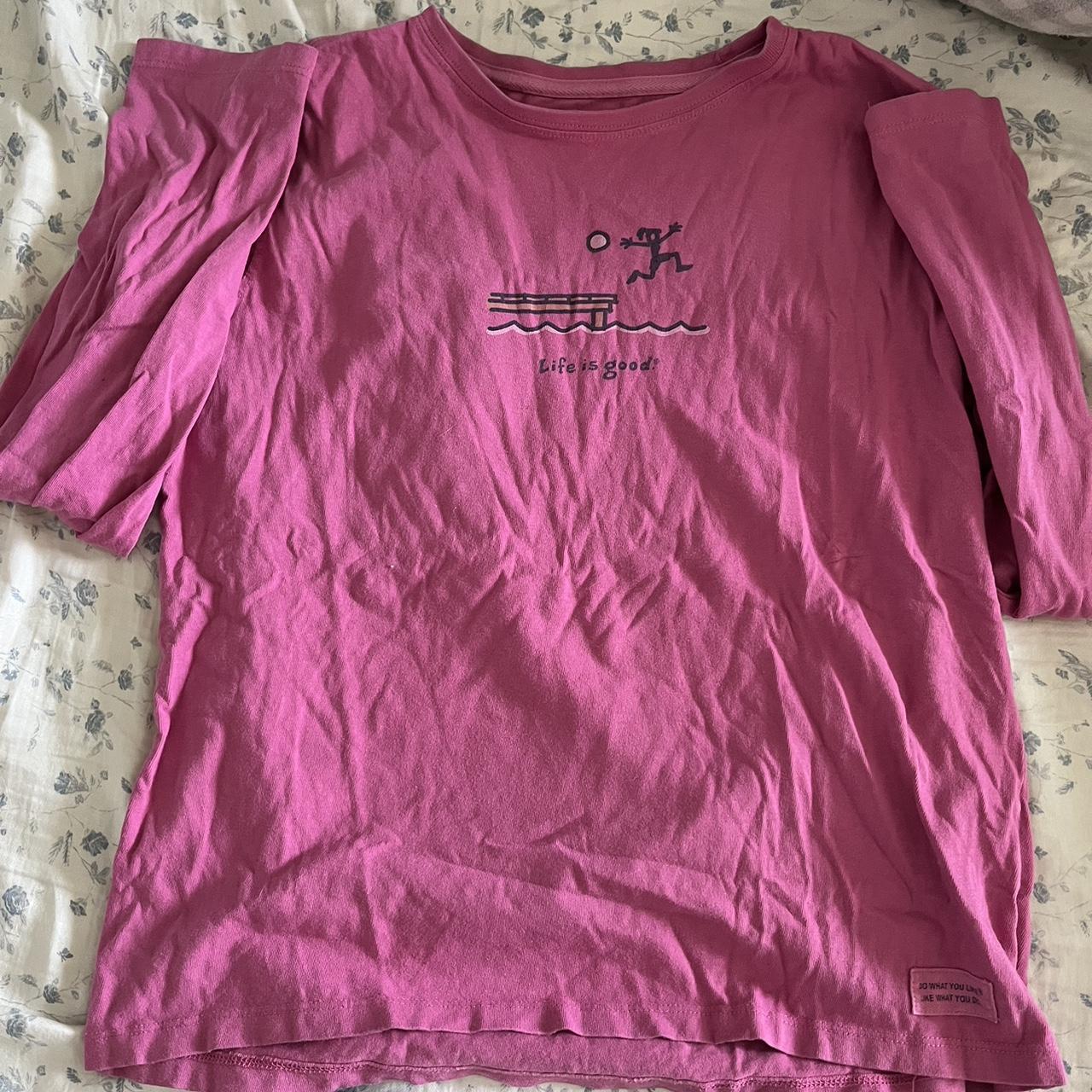 dark pink life is good long sleeve - Depop