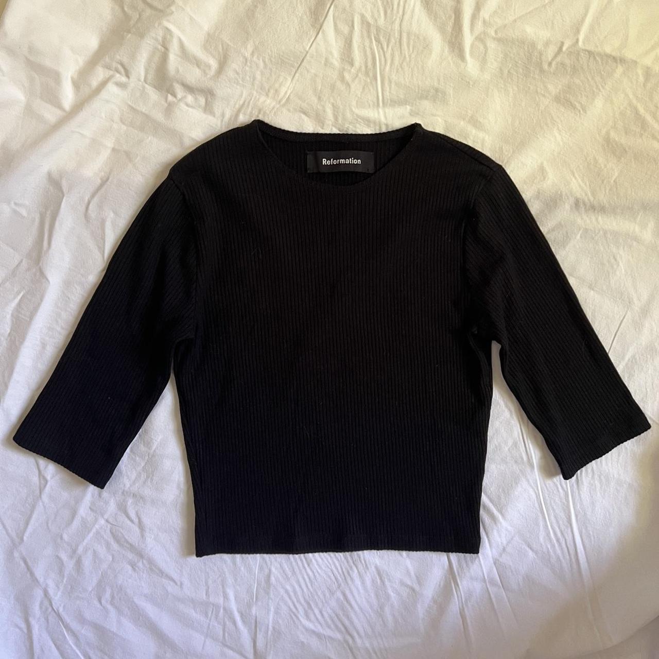 Reformation Women's Black Shirt | Depop