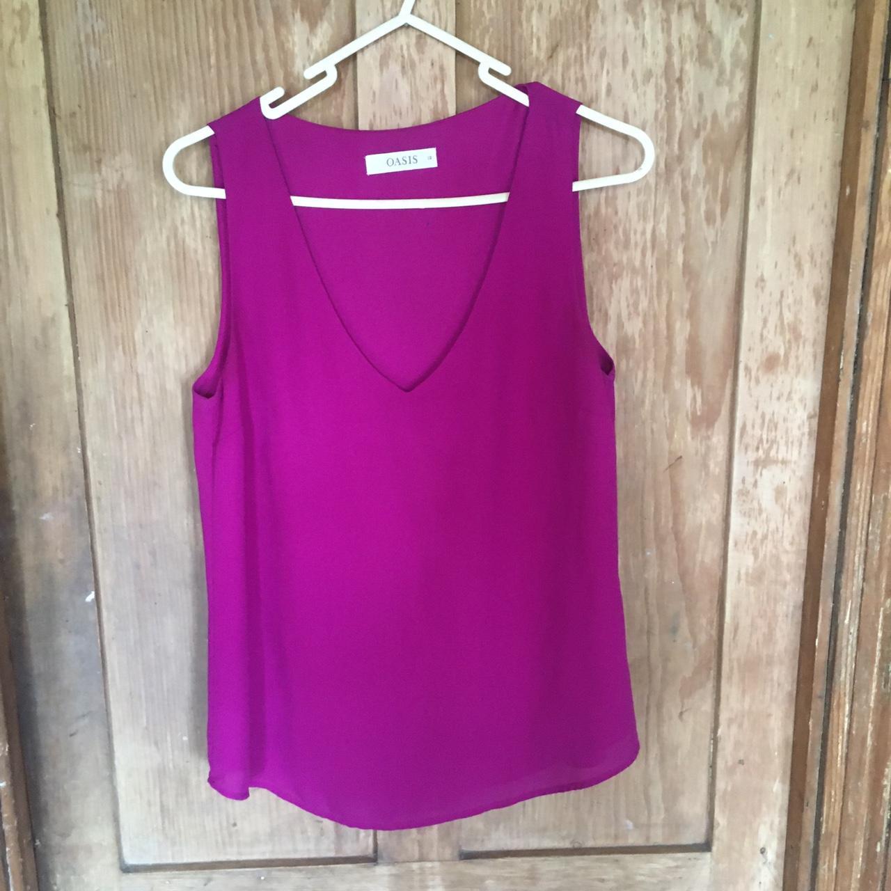 Ladies stunning magenta pink oasis blouse size 10... - Depop