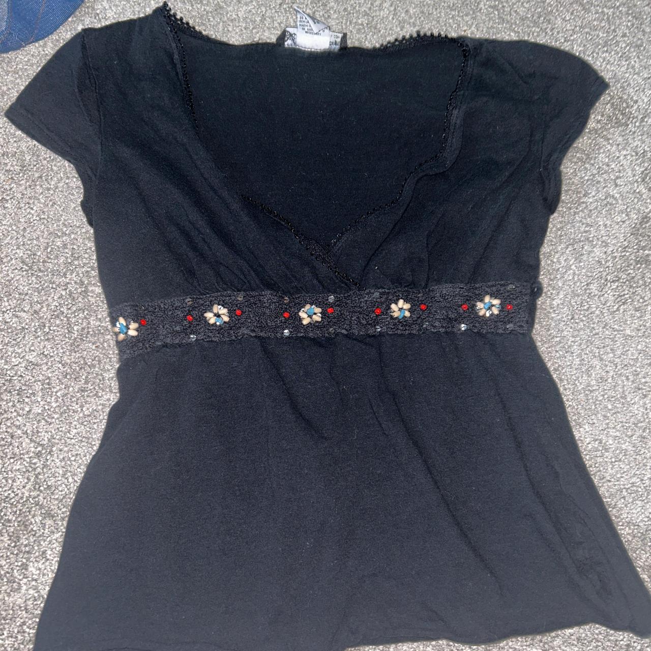 Black beaded top Super cute and fits good - Depop