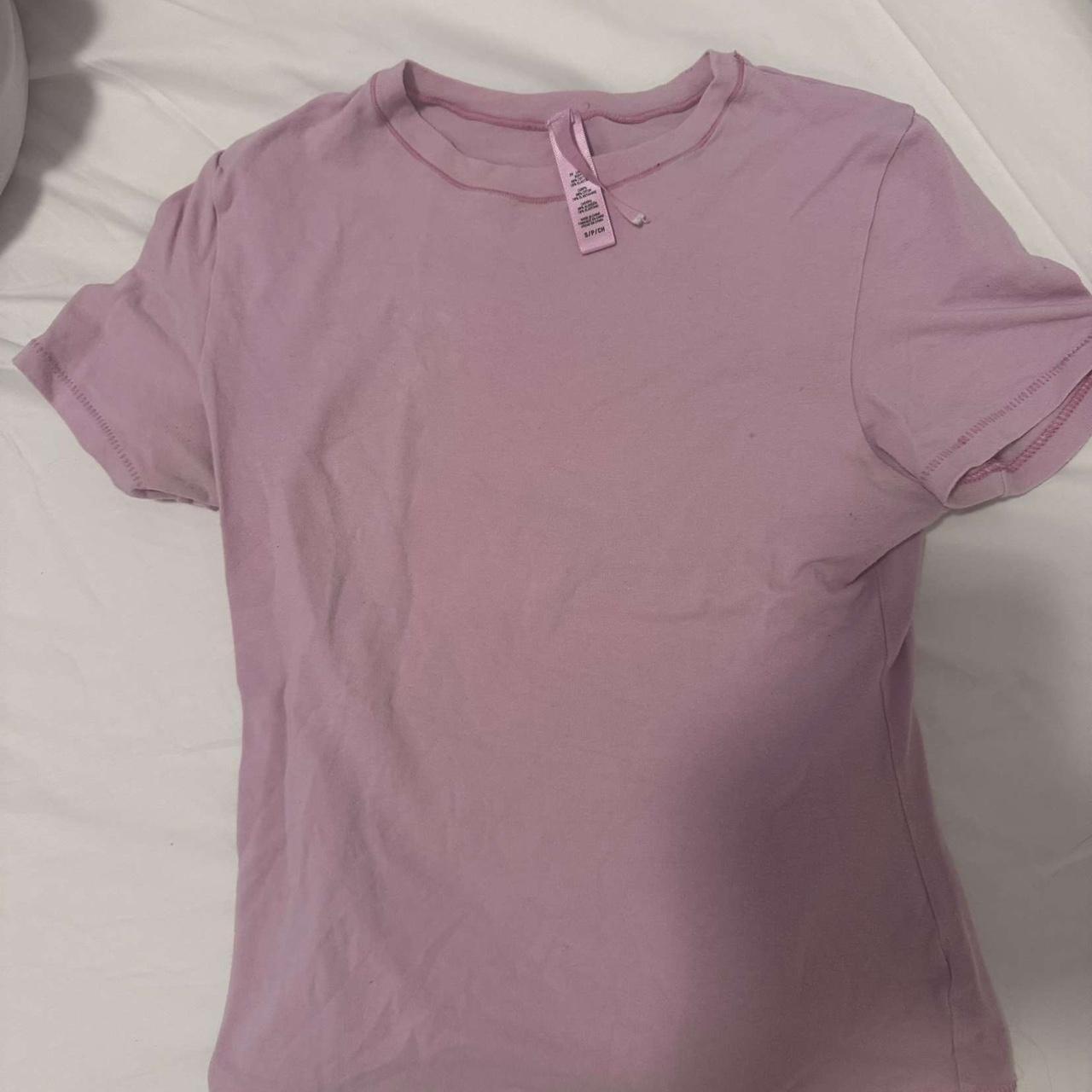 rlly cute pink skims t shirt tight fit fits any... - Depop