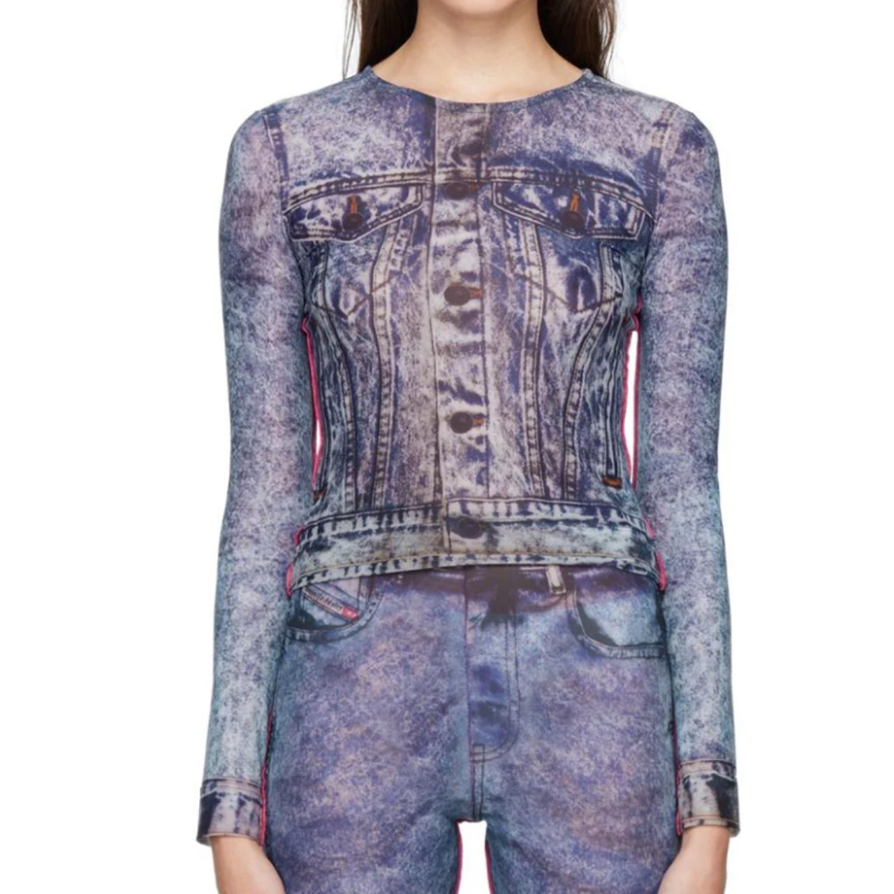 Diesel Denim Jacket Inspired Mesh Long Sleeve - Depop