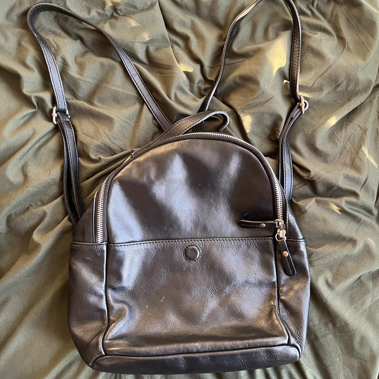 black mini backpack measurements height- 11 inches... - Depop