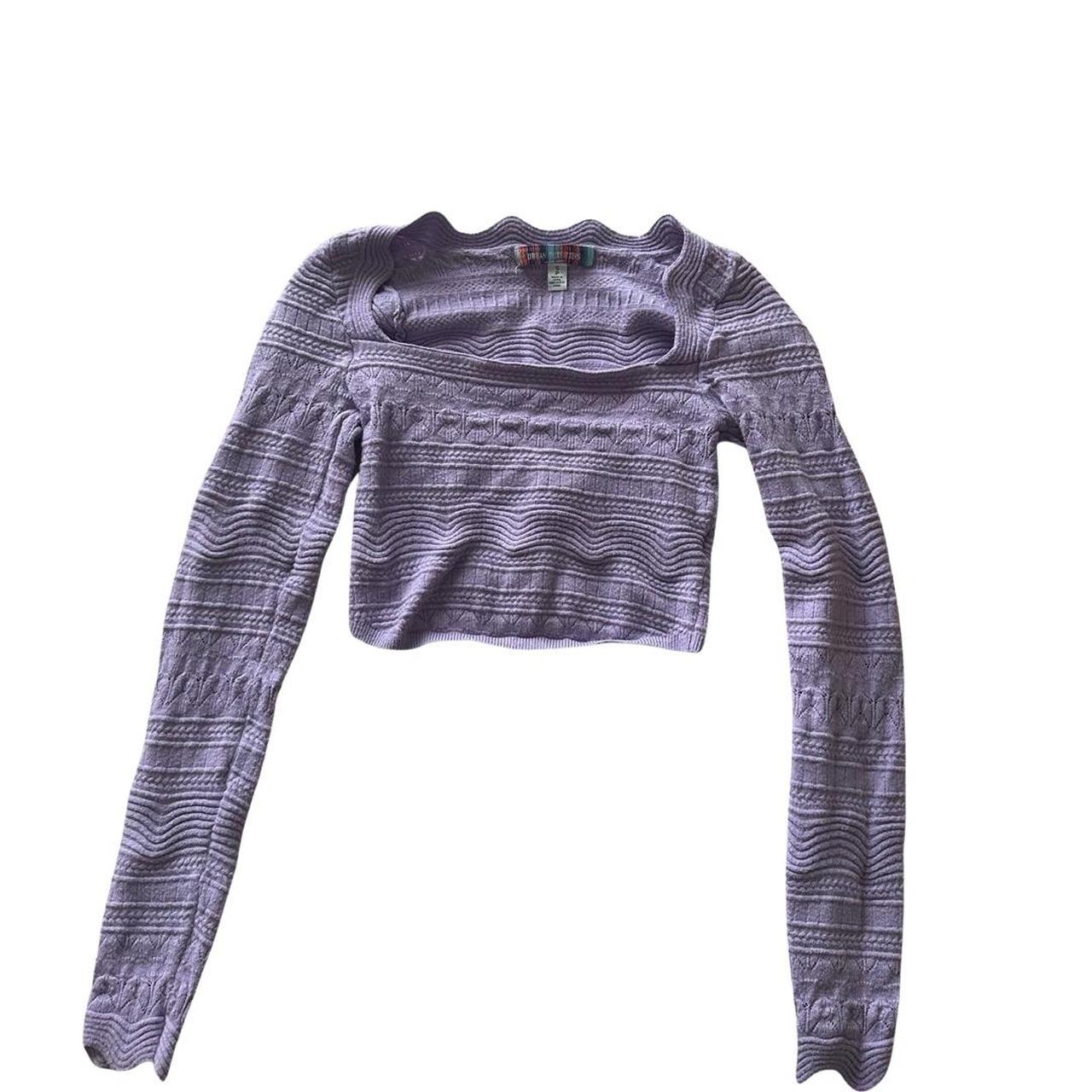 funky neckline cropped long sleeve knitted top 🪄 - Depop