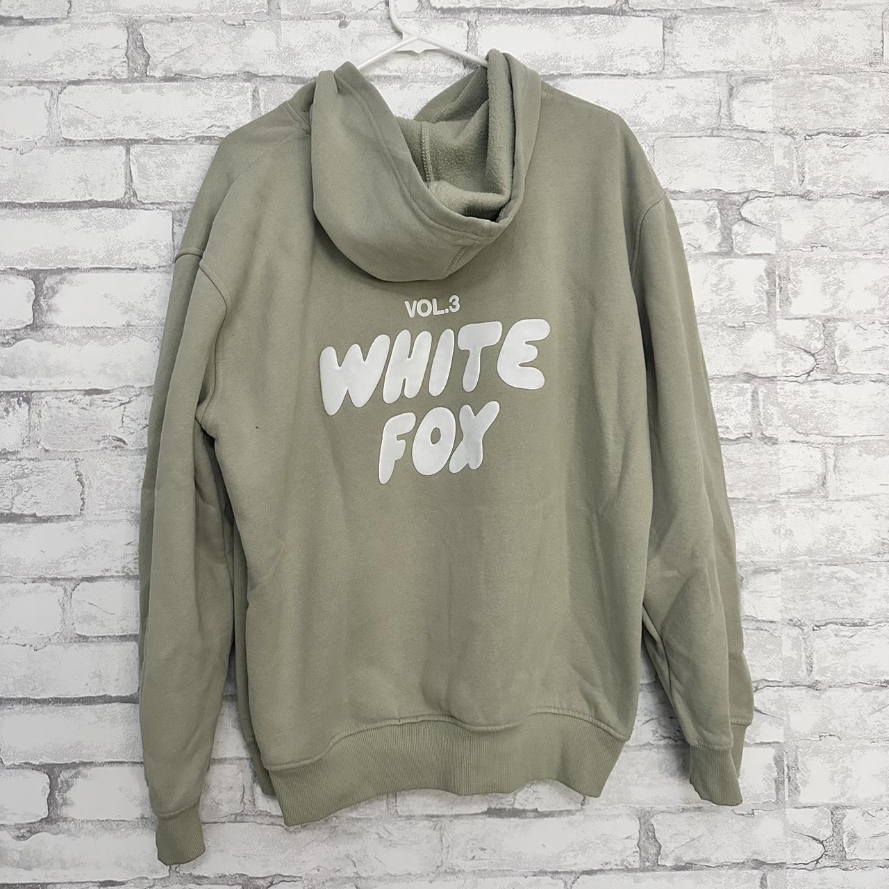 white fox light green oversized hoodie. size s/m,... - Depop