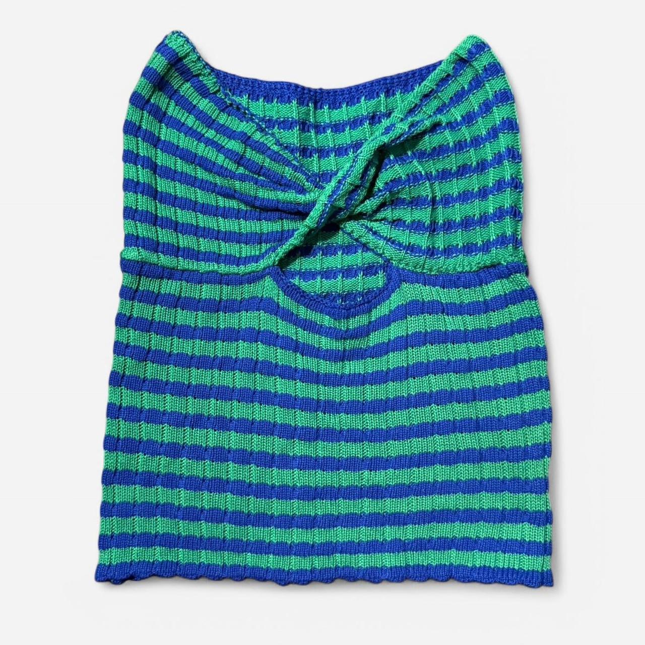 Striped bandeau twist tube top. cute keyhole detail... | Depop