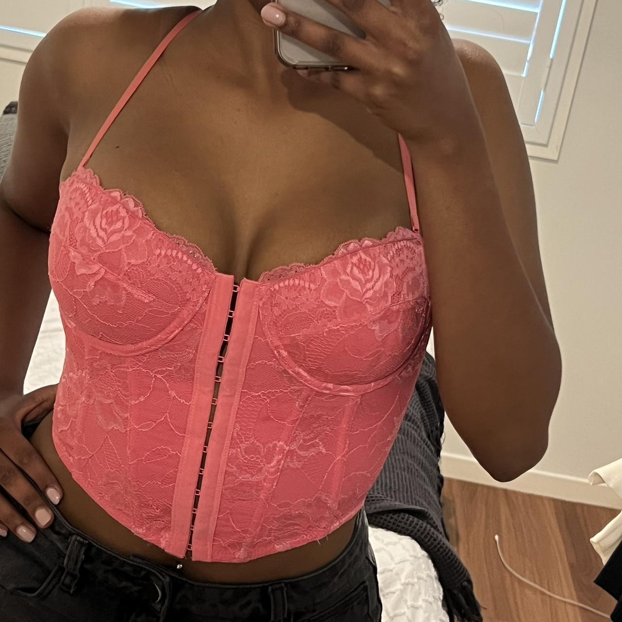 selling the viral glassons corset in hot pink. only... - Depop