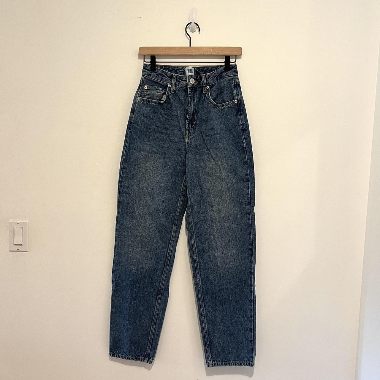 BDG high-rise baggy jeans - medium wash made with a... - Depop