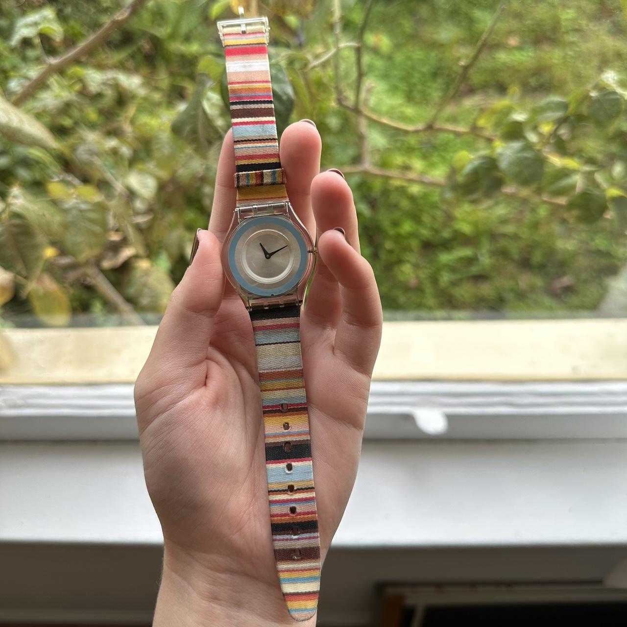 vintage colorful funky swatch watch, swiss made.... - Depop