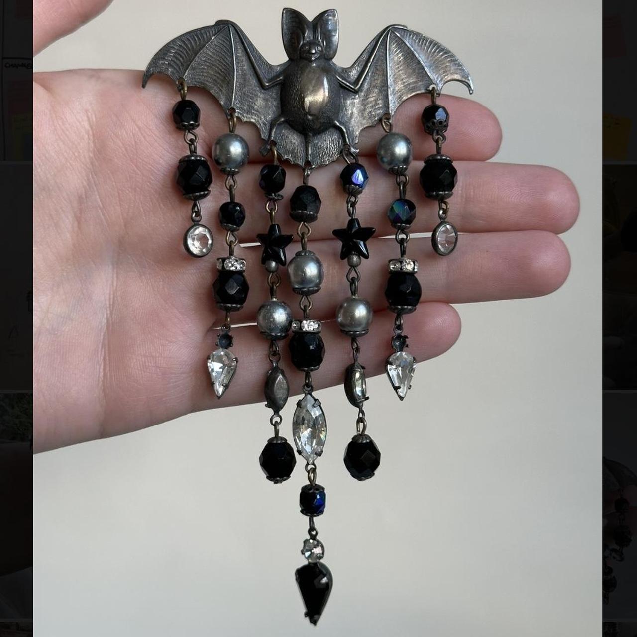Awesome Askew London Bat With Faux Gem Stones Brooch... - Depop