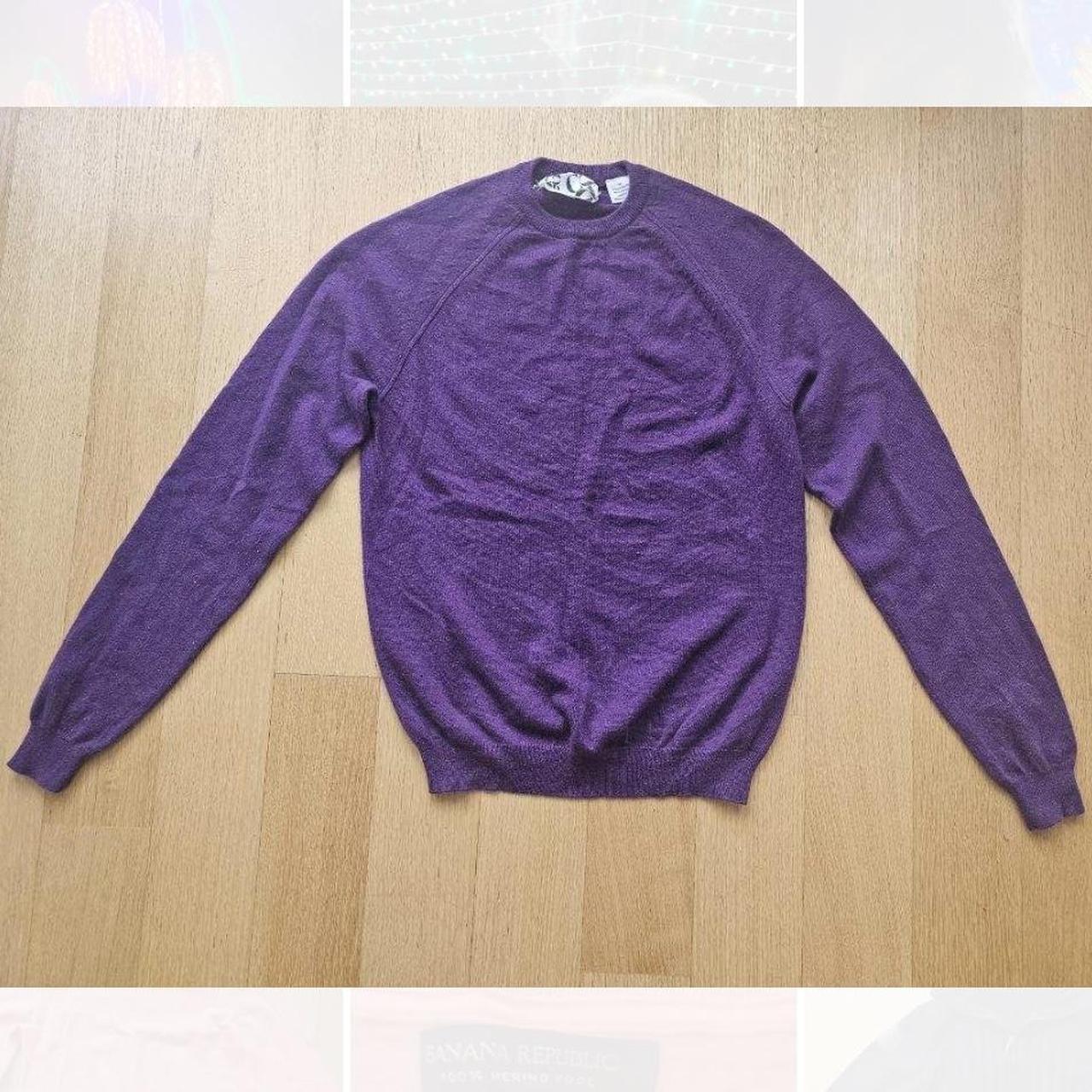 purple barney’s soft cashmere sweater - Depop