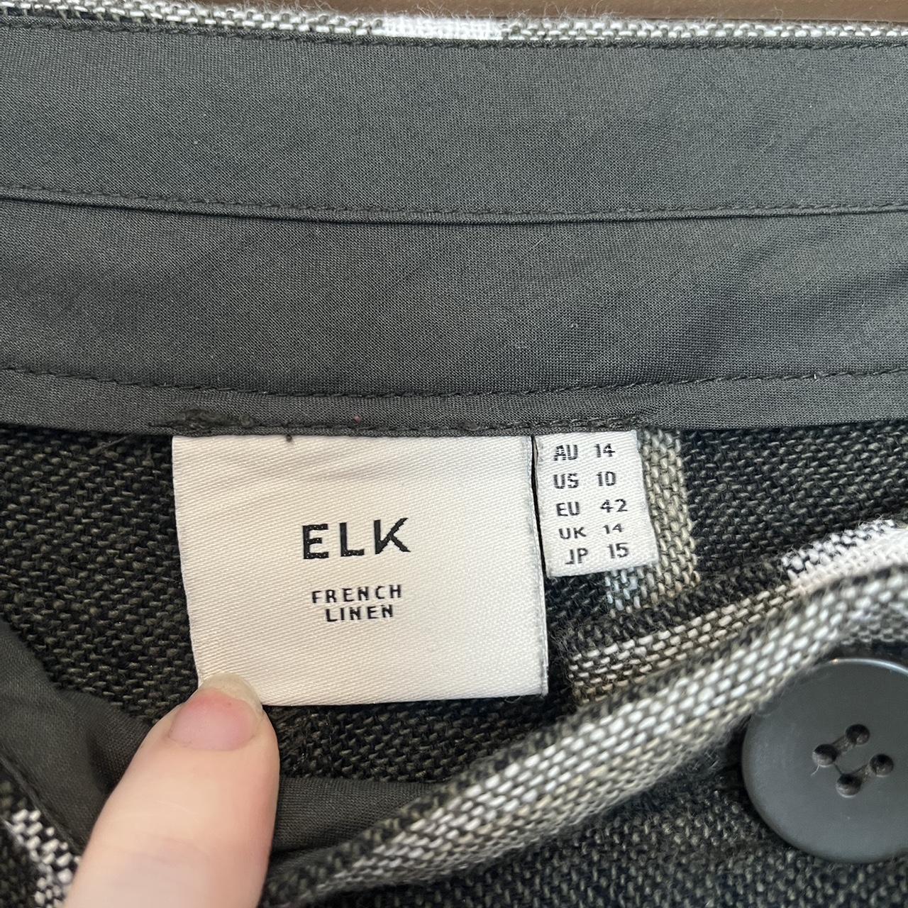 Green checked Elk French Linen culottes - Depop