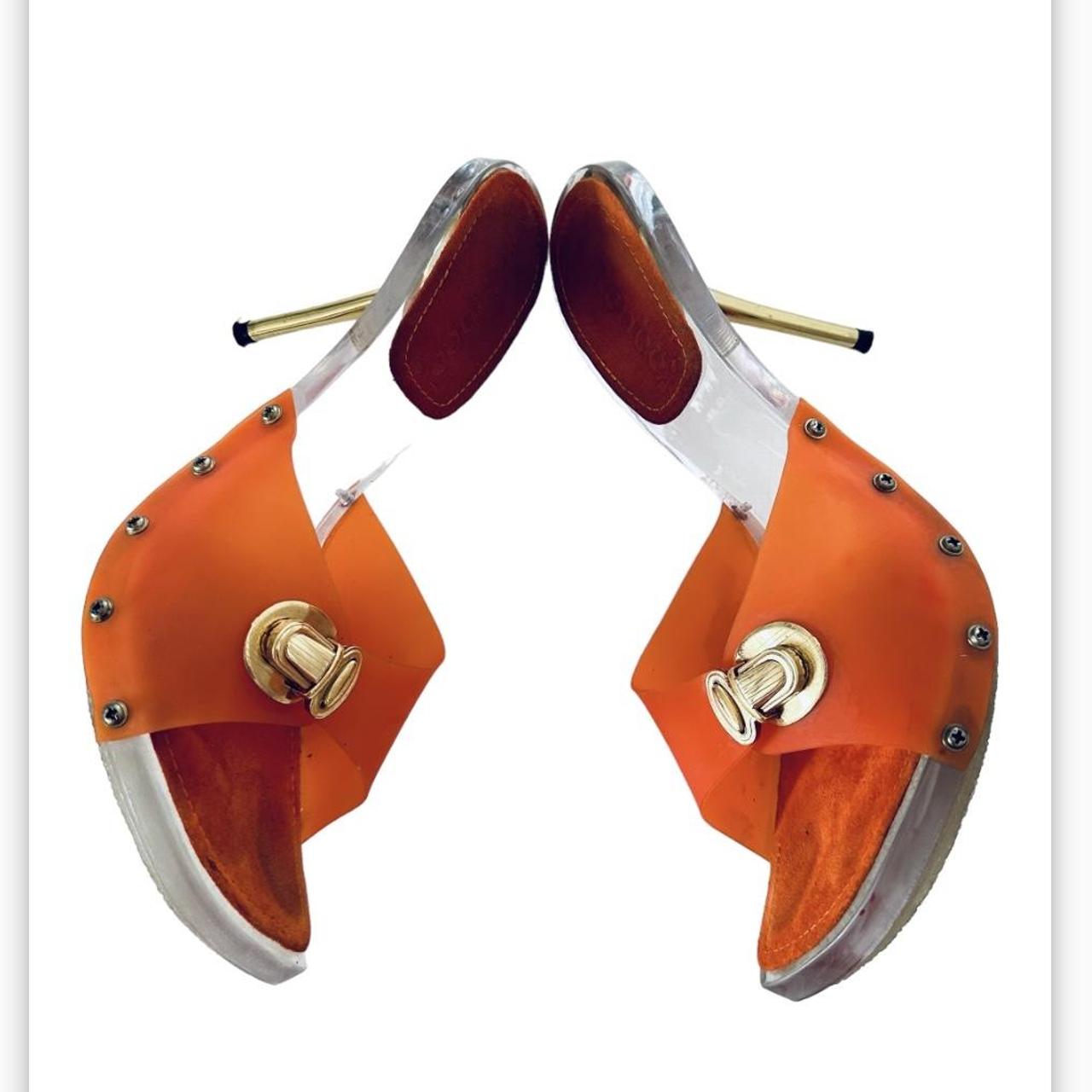 J Renee Women's Plastic Heels Nude Clear Size 10M... - Depop