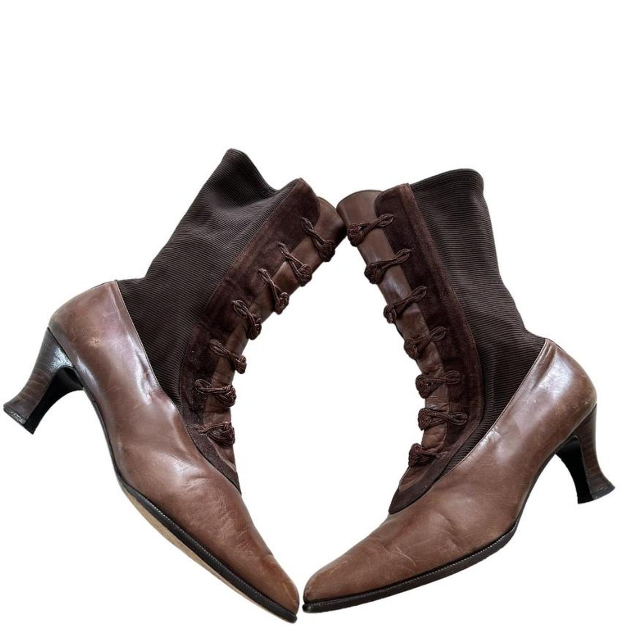 stuart weitzman Vintage Boots Brown Leather Size 9.5 B - Depop