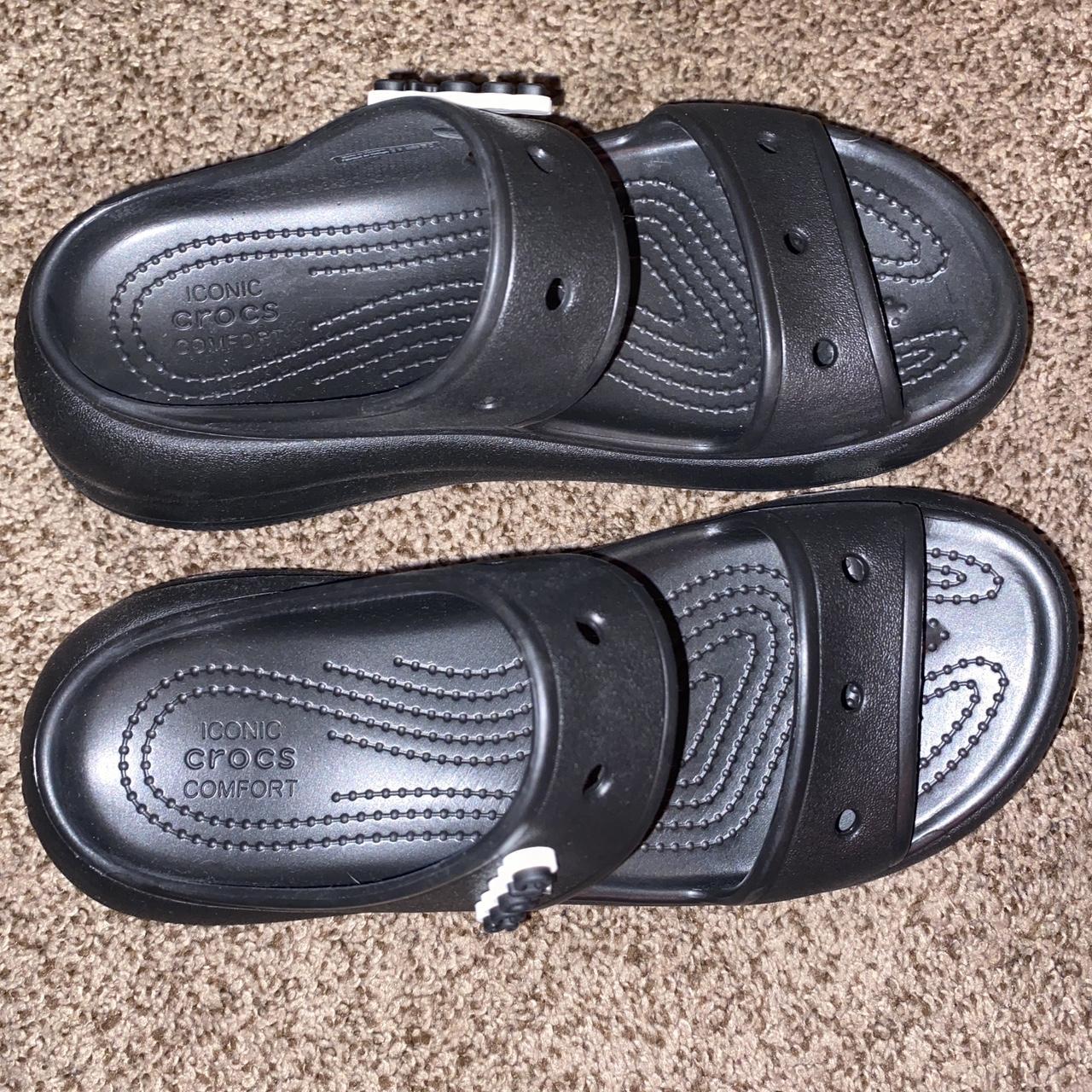black croc platform sandals women’s size 7 - Depop