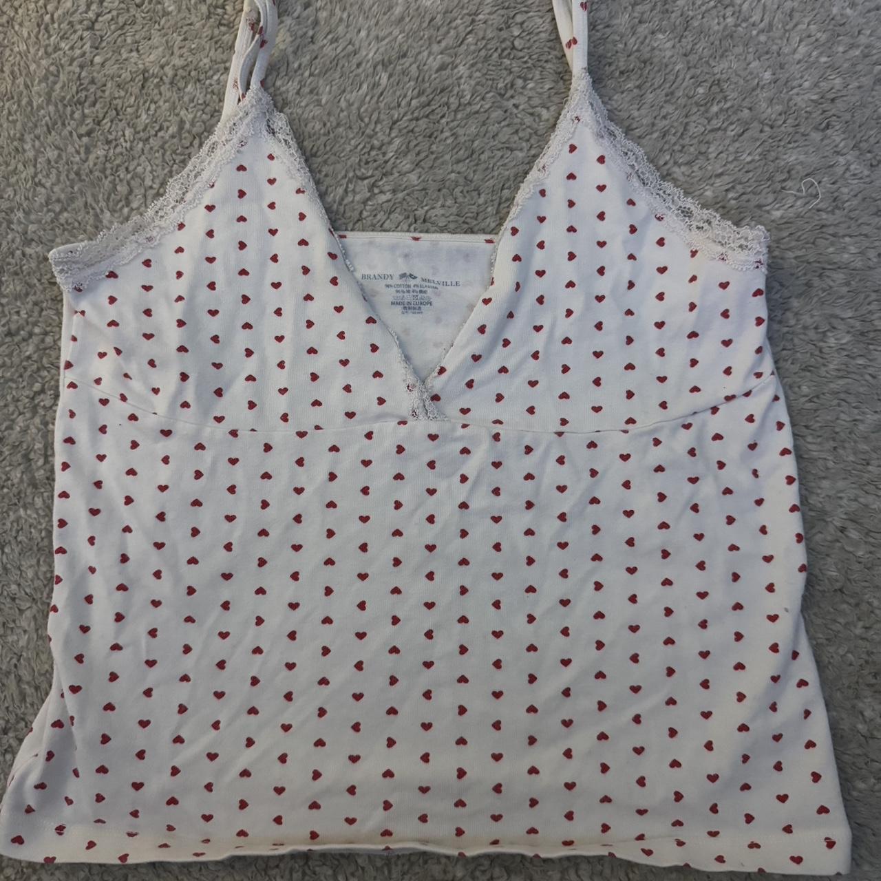 Brandy Melville heart cami ️ - - - #brandy... - Depop