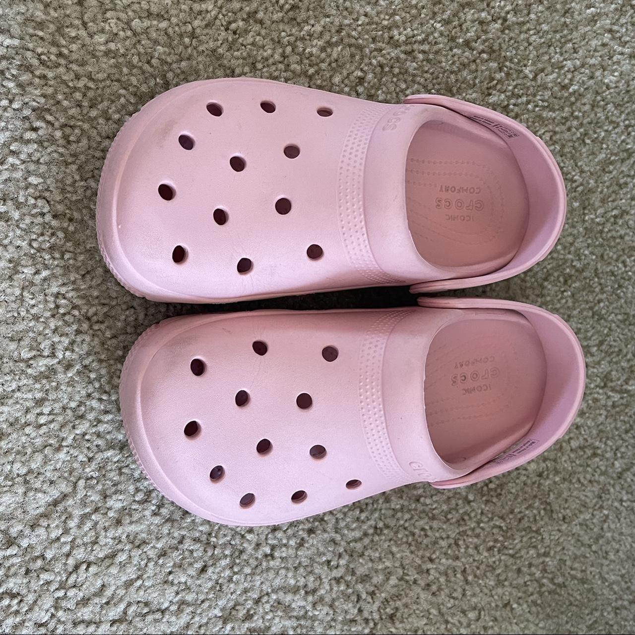 pink crocs // worn a couple times // size 6 // like... - Depop