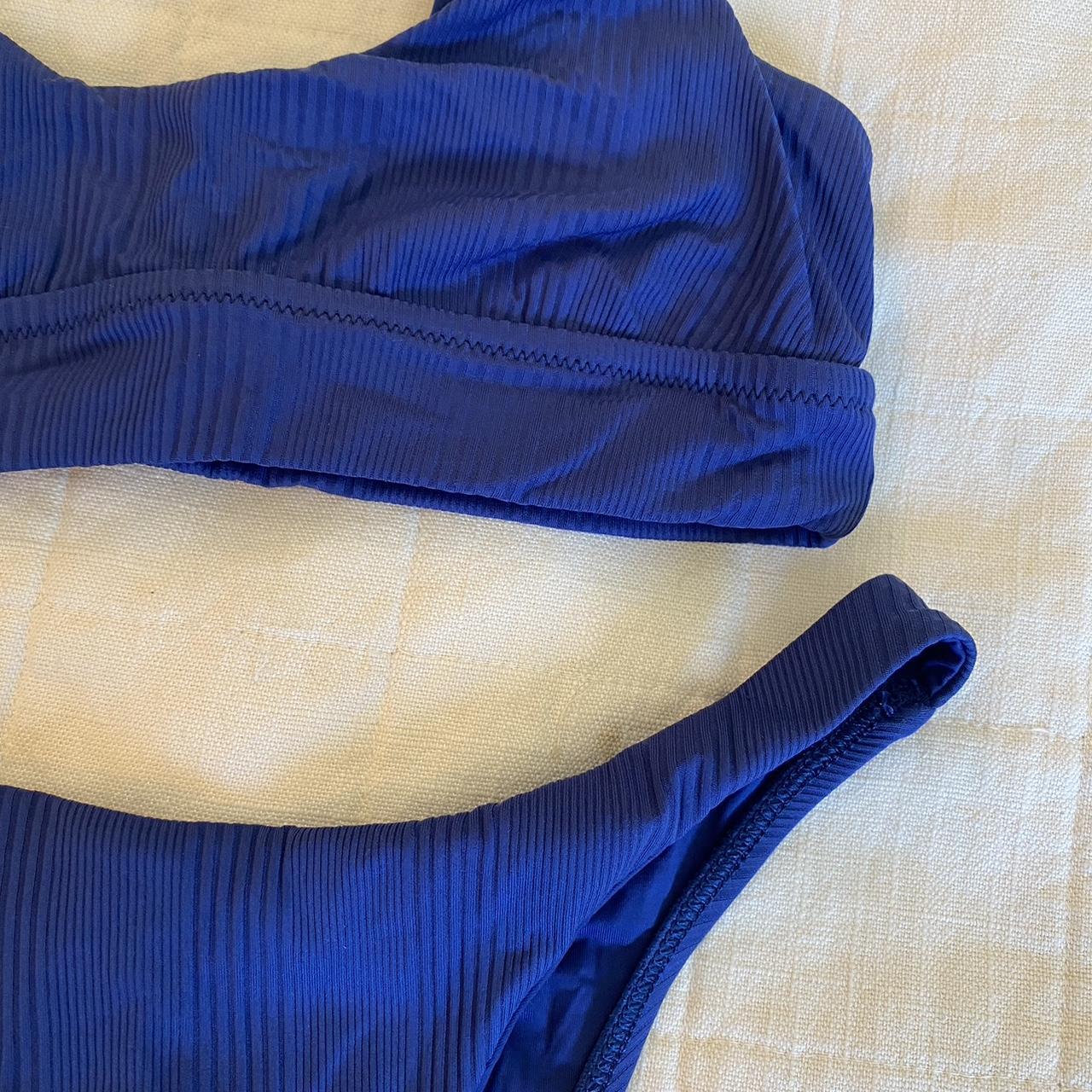 Vitamin A Blue Swim Top is size Small Bottom is... - Depop