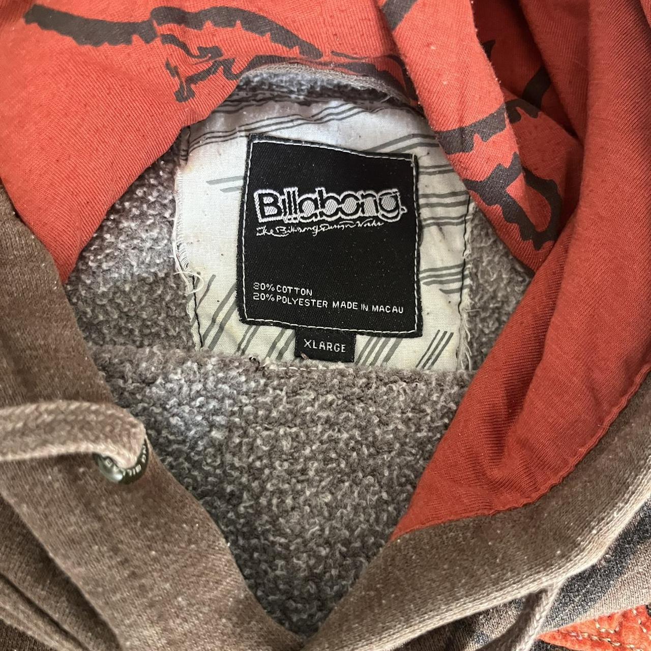 Billabong Men's Brown and Orange Hoodie | Depop