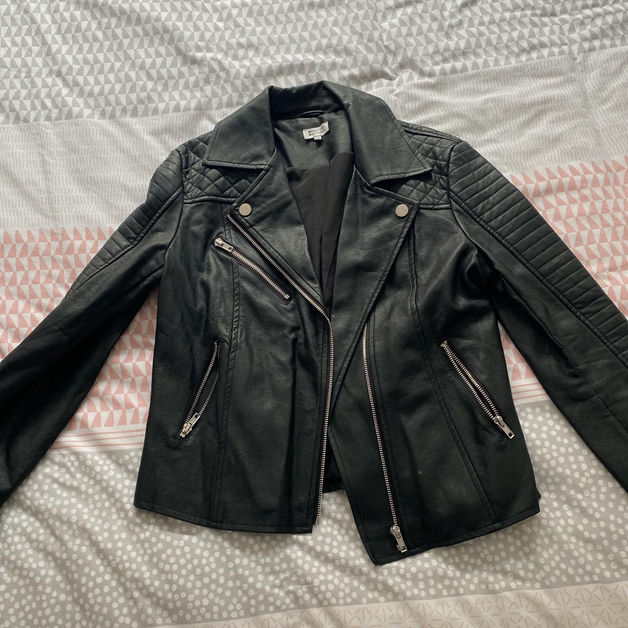 Beginning Boutique black leather jacket, size 12 - Depop