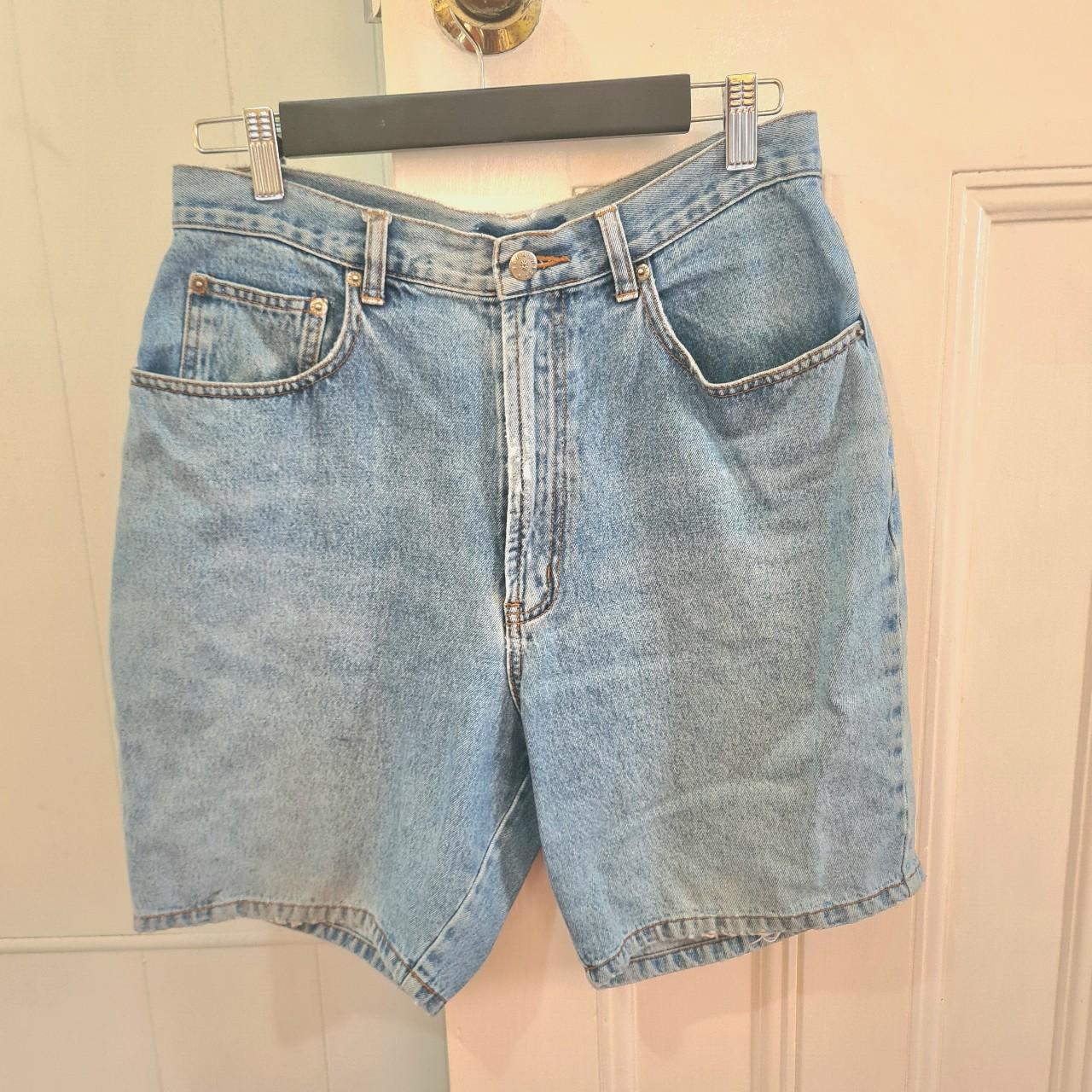 Unisex baggy denim shorts Label says size 13 Fit... - Depop