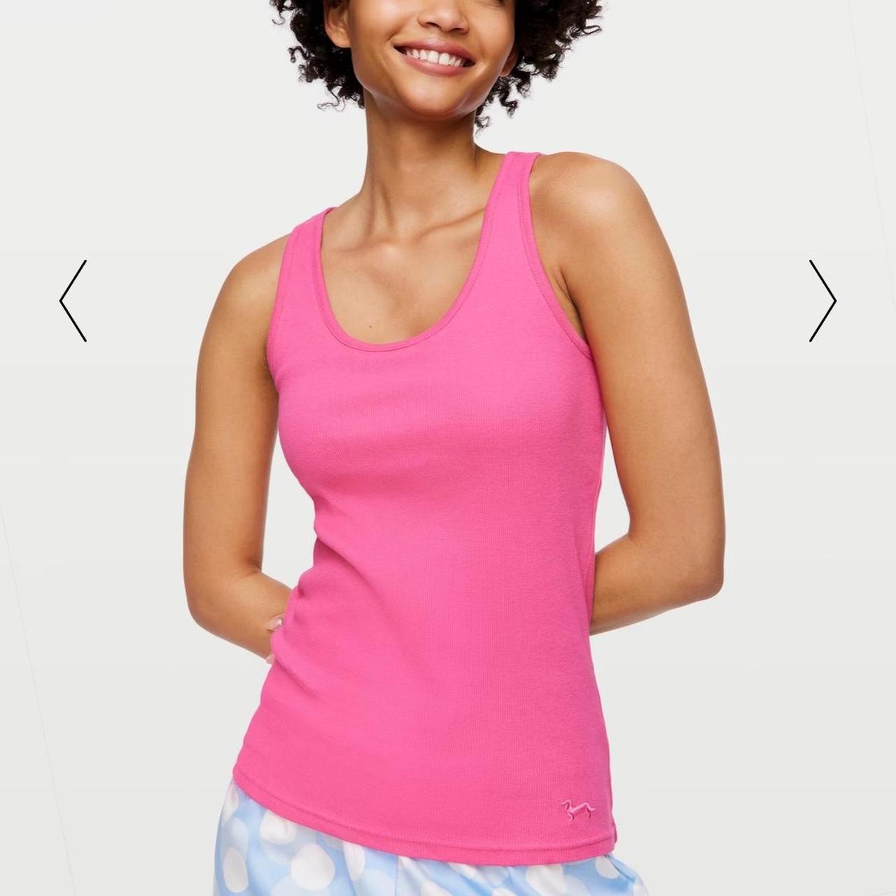 peter alexander hot pink singlet with shelf bra - Depop