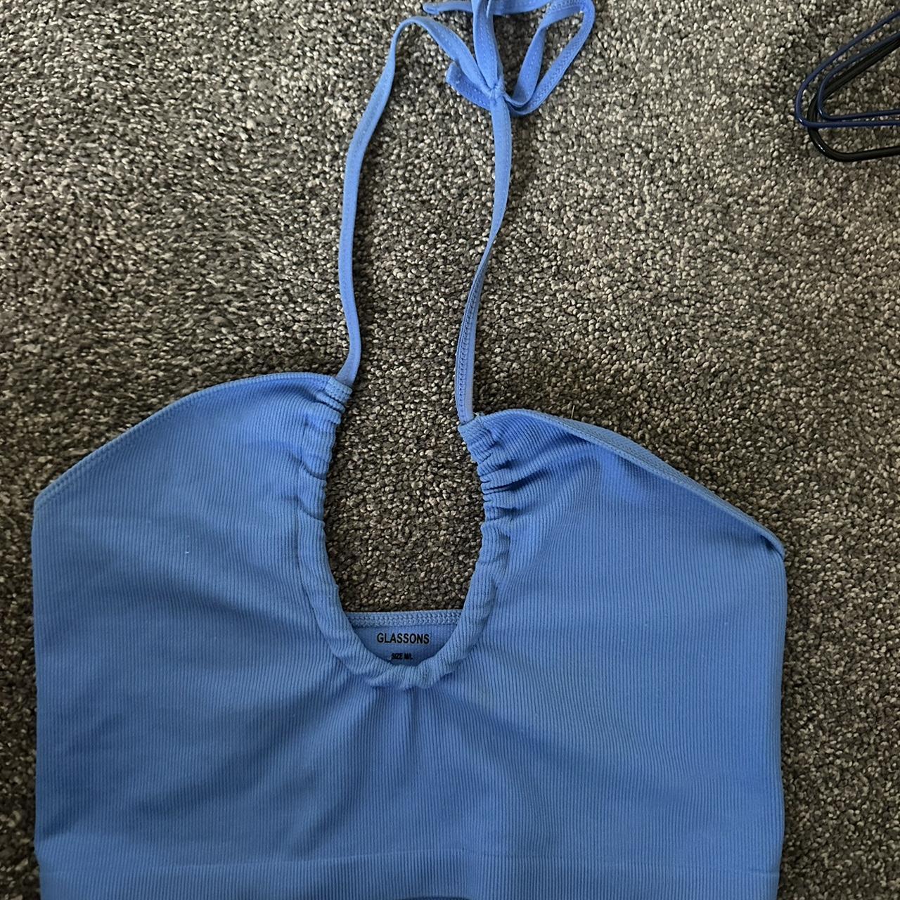 GLASSONS BLUE TOP // size M-L but would fit a size 6/8! - Depop