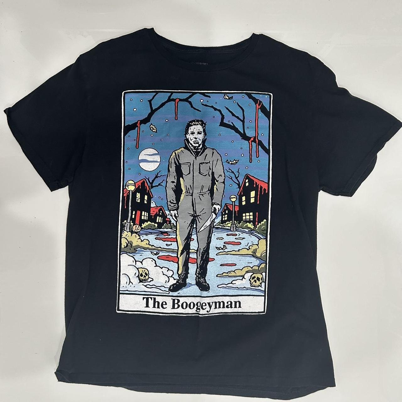 Boogeyman Halloween Michael Myers black t-shirt... - Depop