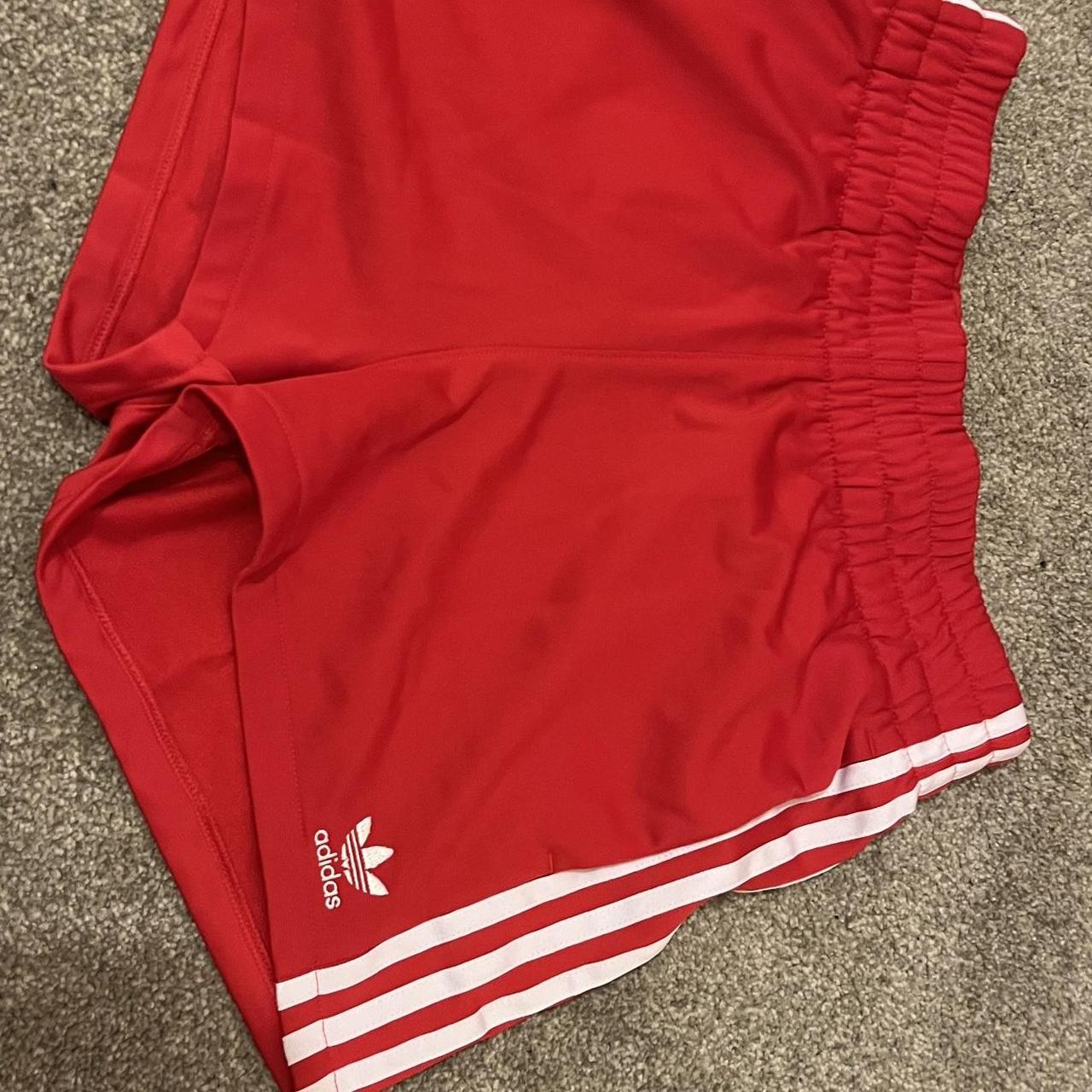 Red adidas track shorts Super comfy Worn once - Depop