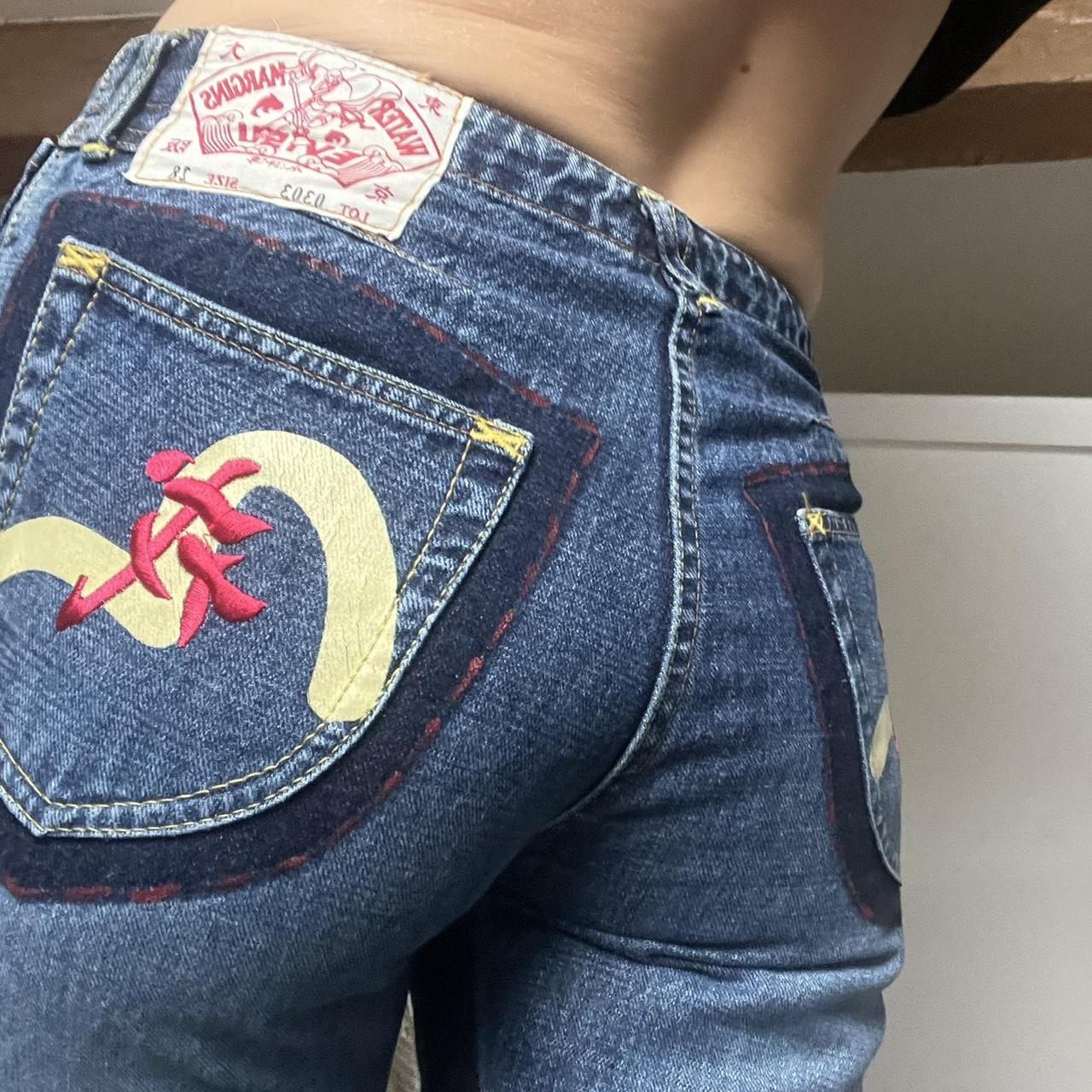 rare evisu low rise bootcut jeans Waist 28 Super... - Depop