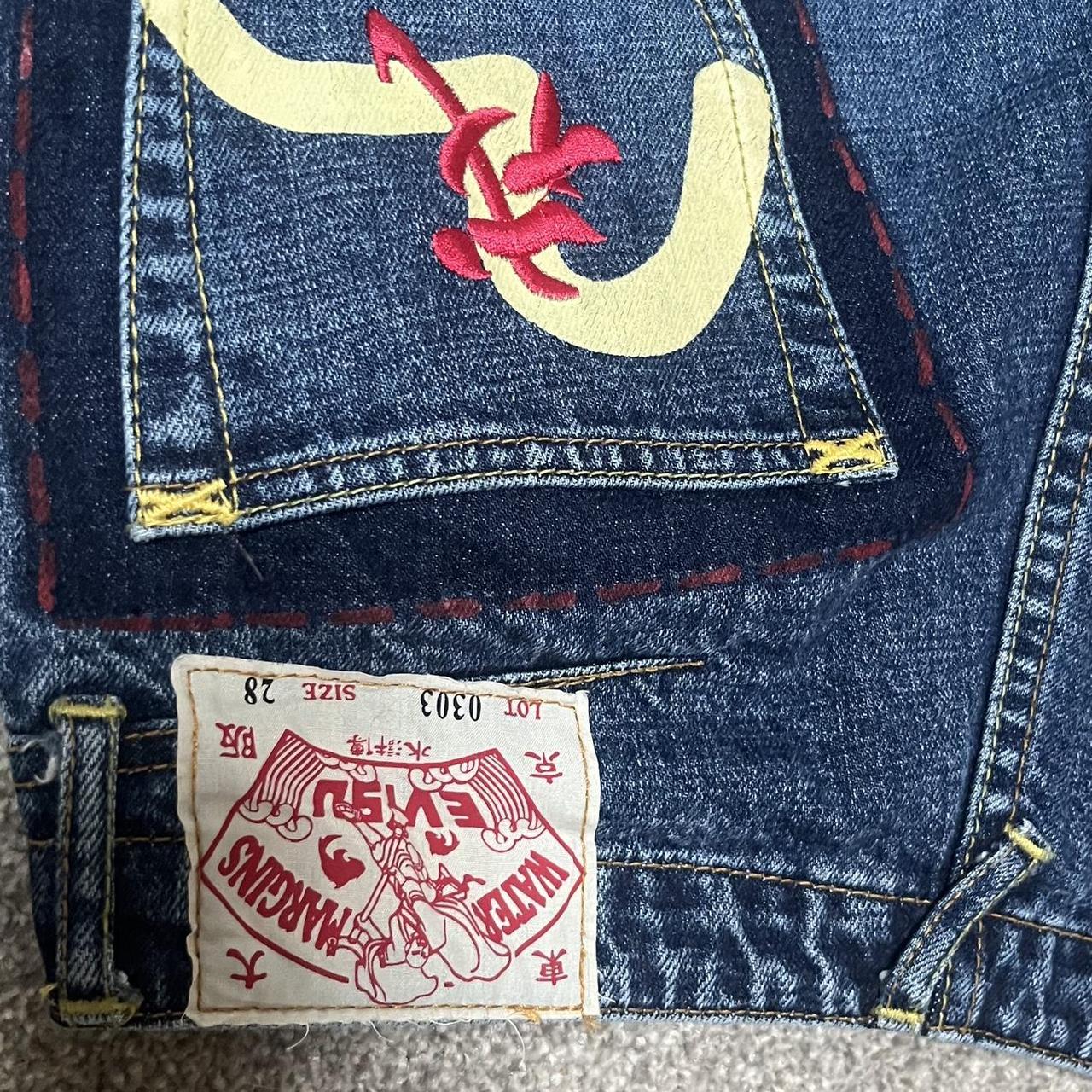rare evisu low rise bootcut jeans Waist 28 Super... - Depop