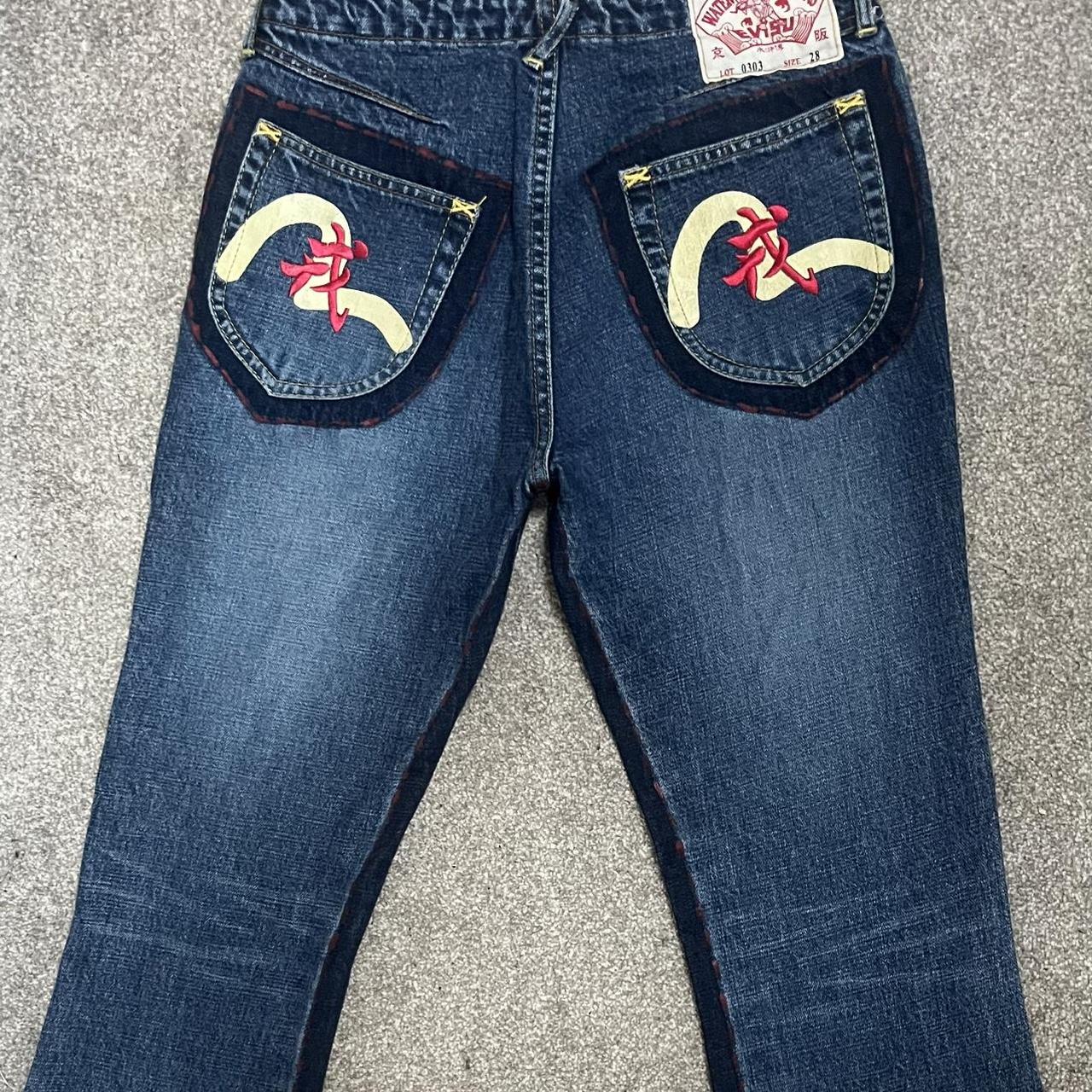 rare evisu low rise bootcut jeans Waist 28 Super... - Depop