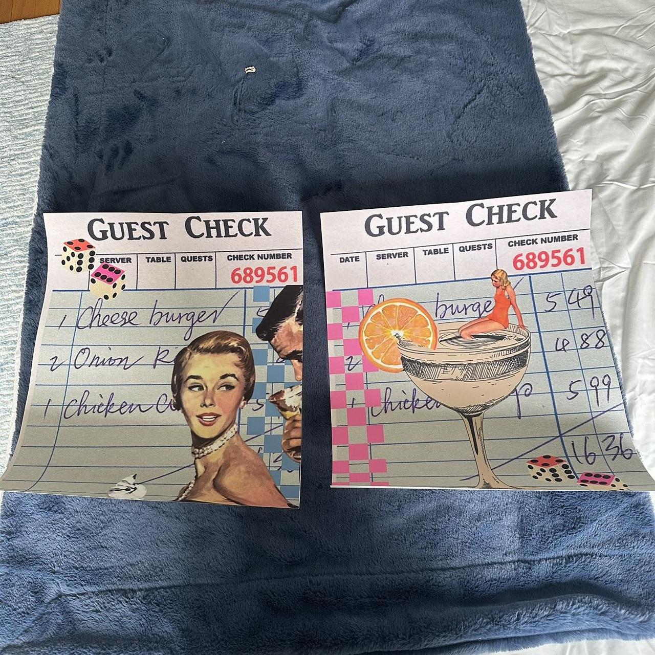 Guest Check posters set! sold without frames! both... - Depop