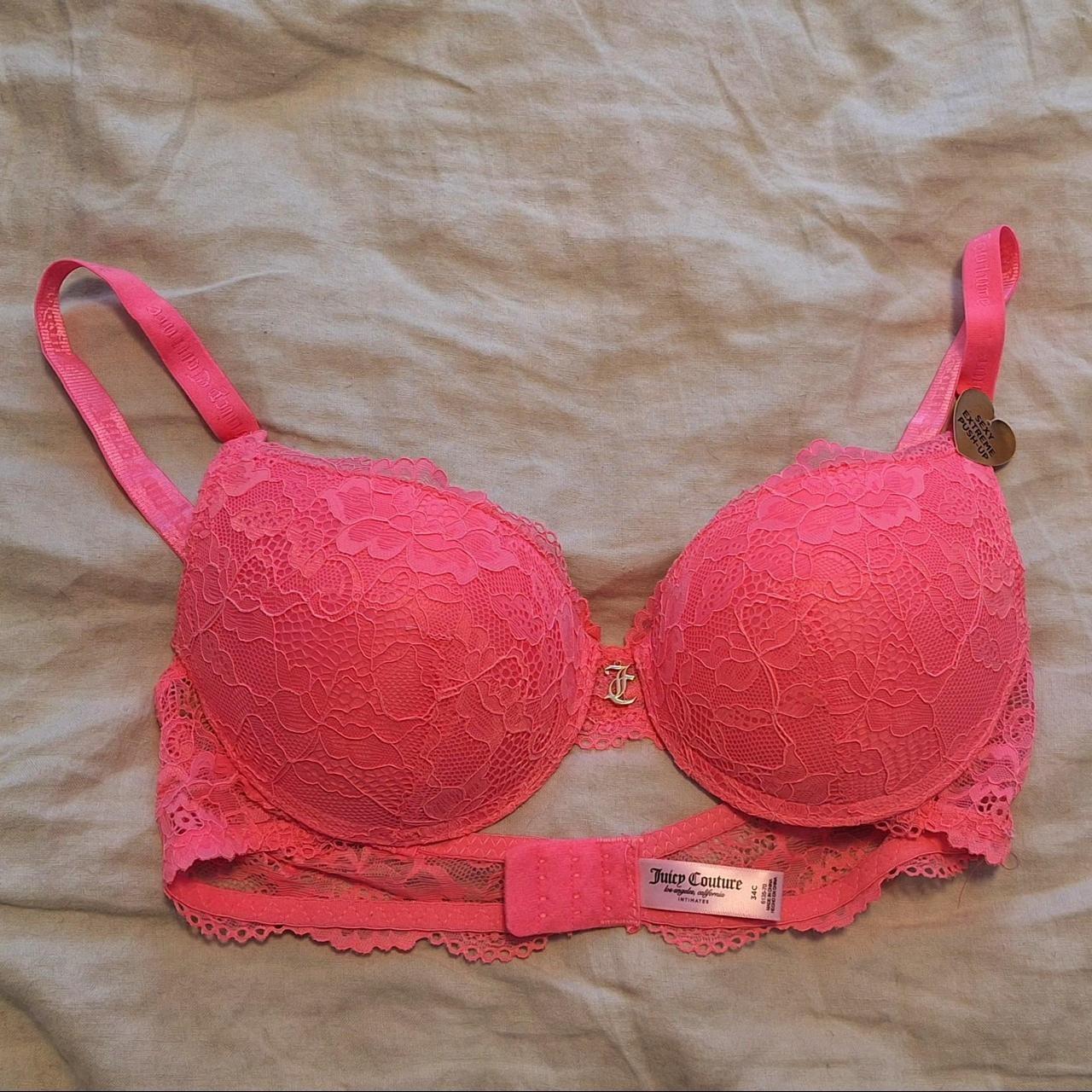 Juicy Couture coral lace push-up bra size 34C 💅💝... | Depop