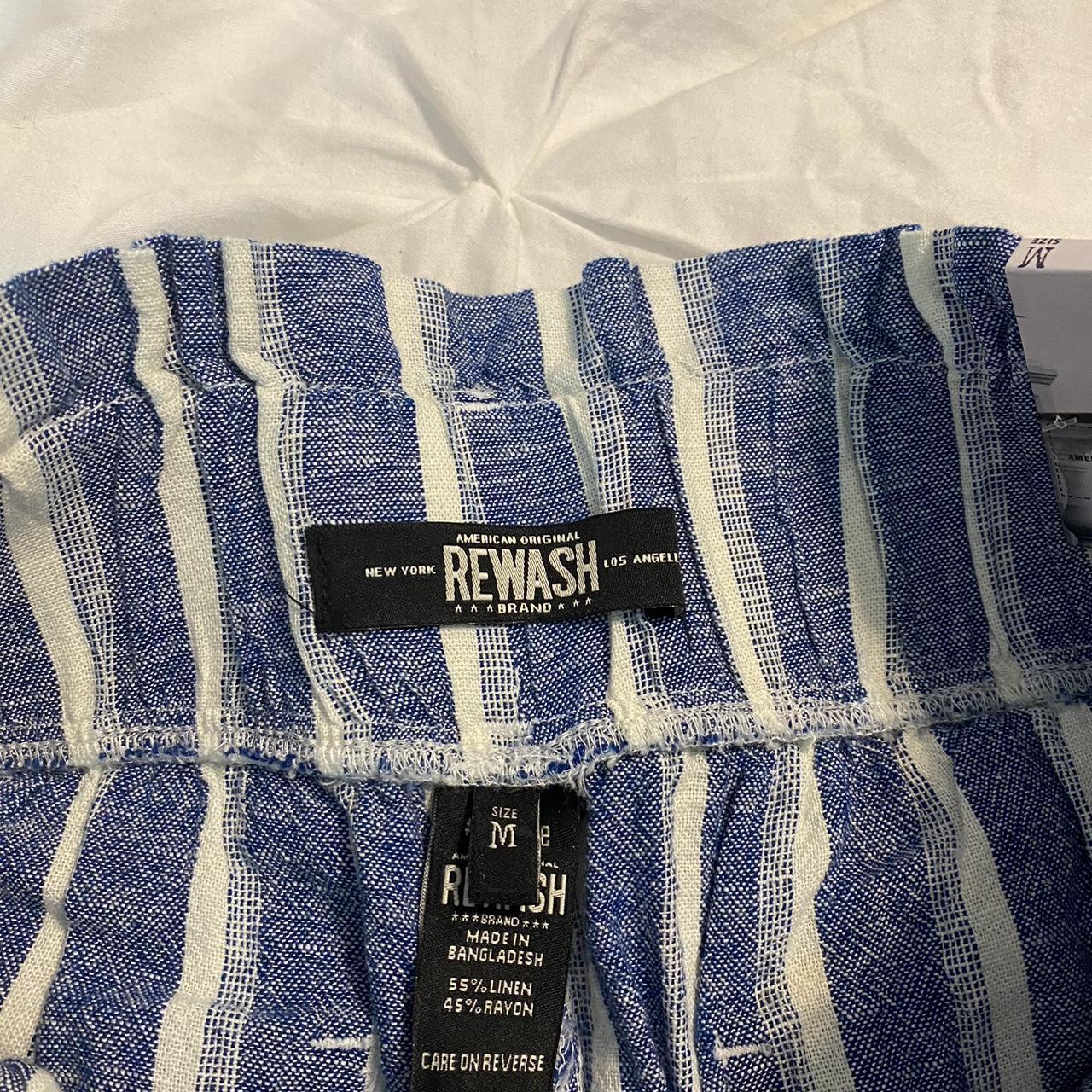 Rewash Women's White and Blue Shorts | Depop