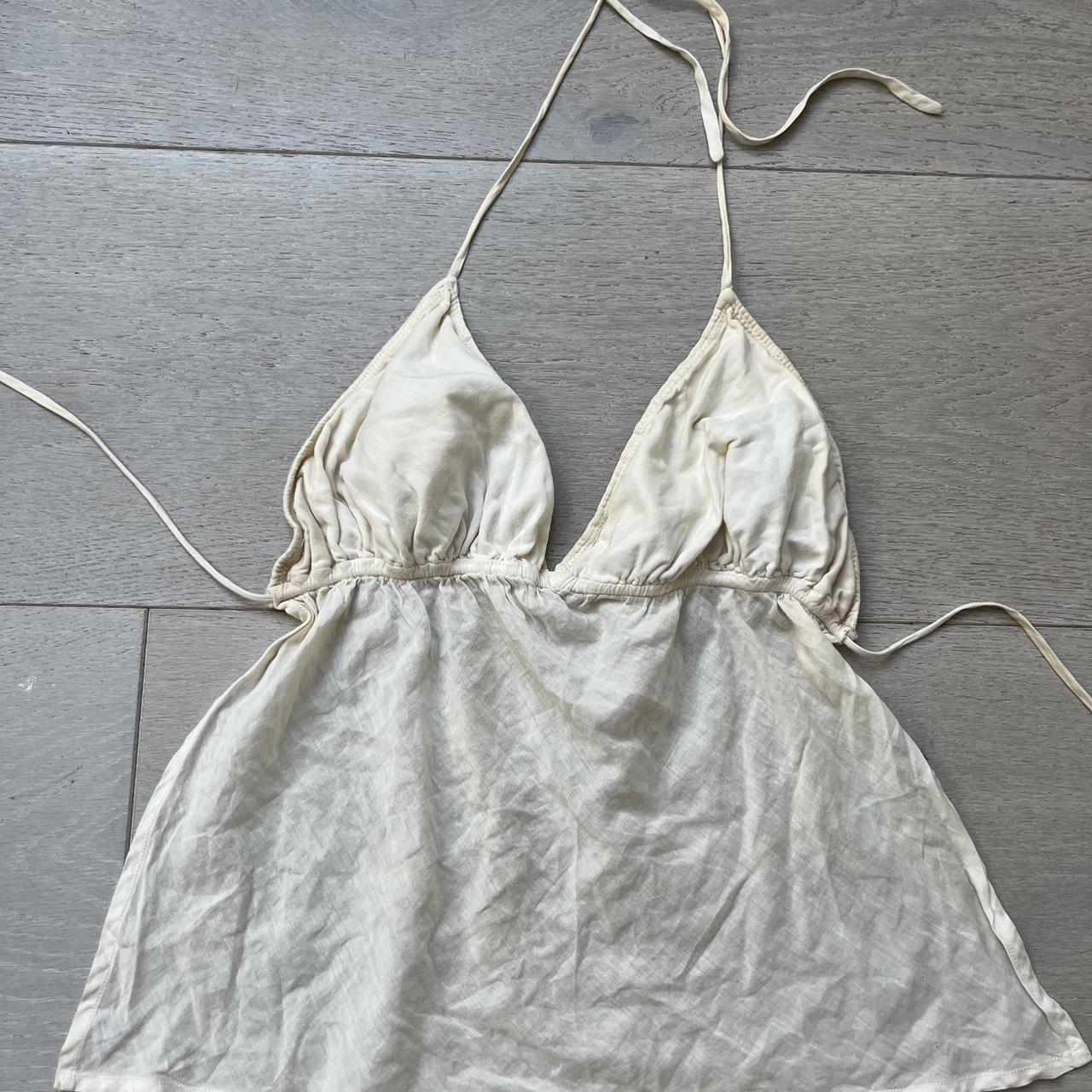 gorgeous flowy triangle top shown on 6-8 unsure... - Depop