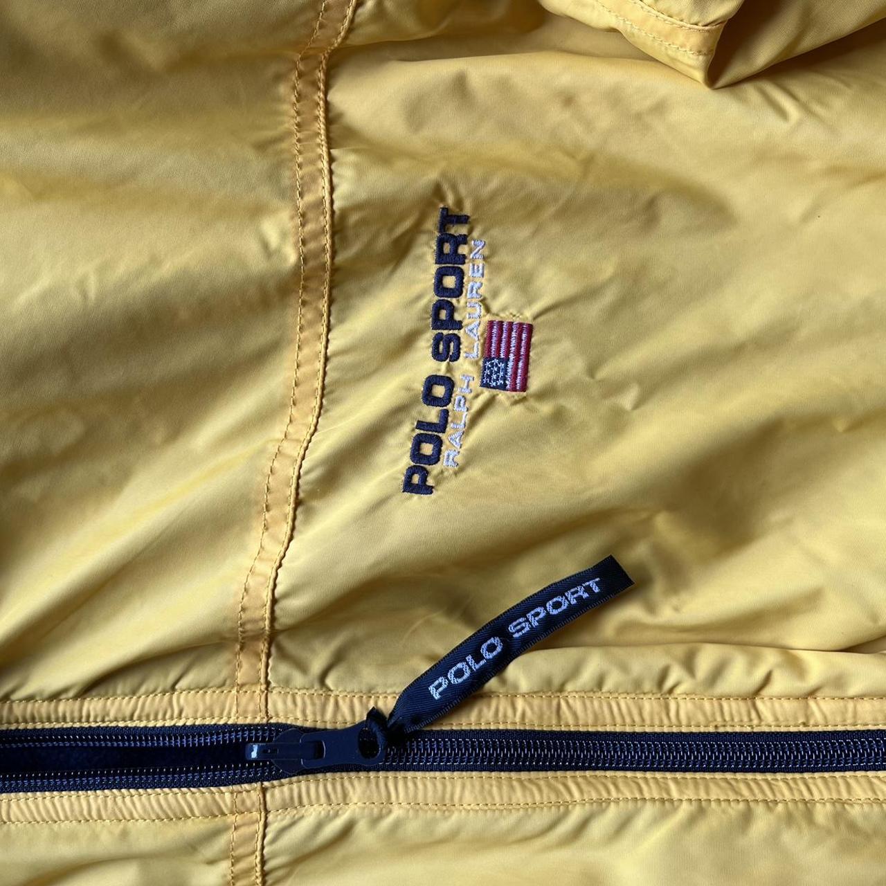 Polo Sport Jacket Reversible Yellow on outside Navy... - Depop