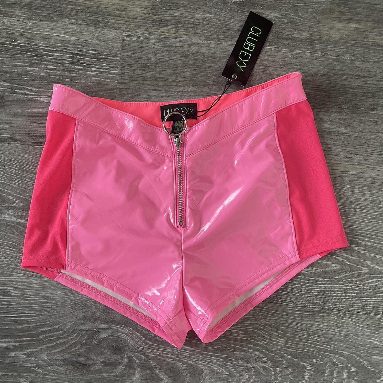 Club Exx Pink faux leather shorts. MEDIUM. Brand new. - Depop