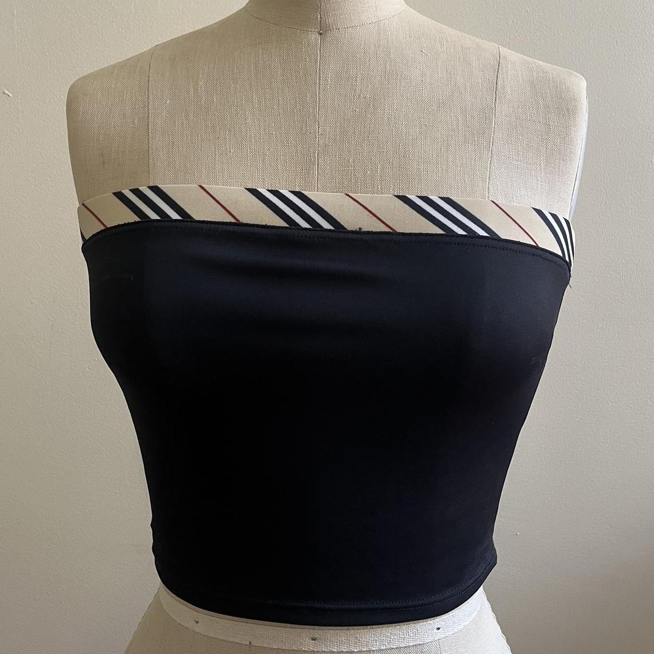 Burberry London swim tube top with nova stripe trim.... - Depop