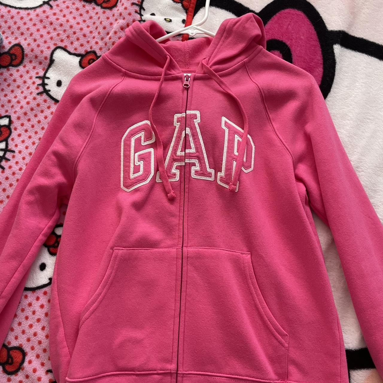 Pink Gap zip up hoodie - Depop