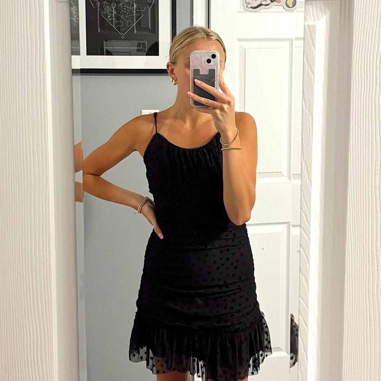 Altar’d State Star Mesh Mini Dress Black item is in... | Depop