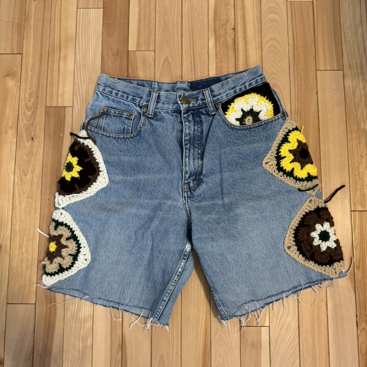 Crochet patchwork jorts Dm for custom orders... - Depop
