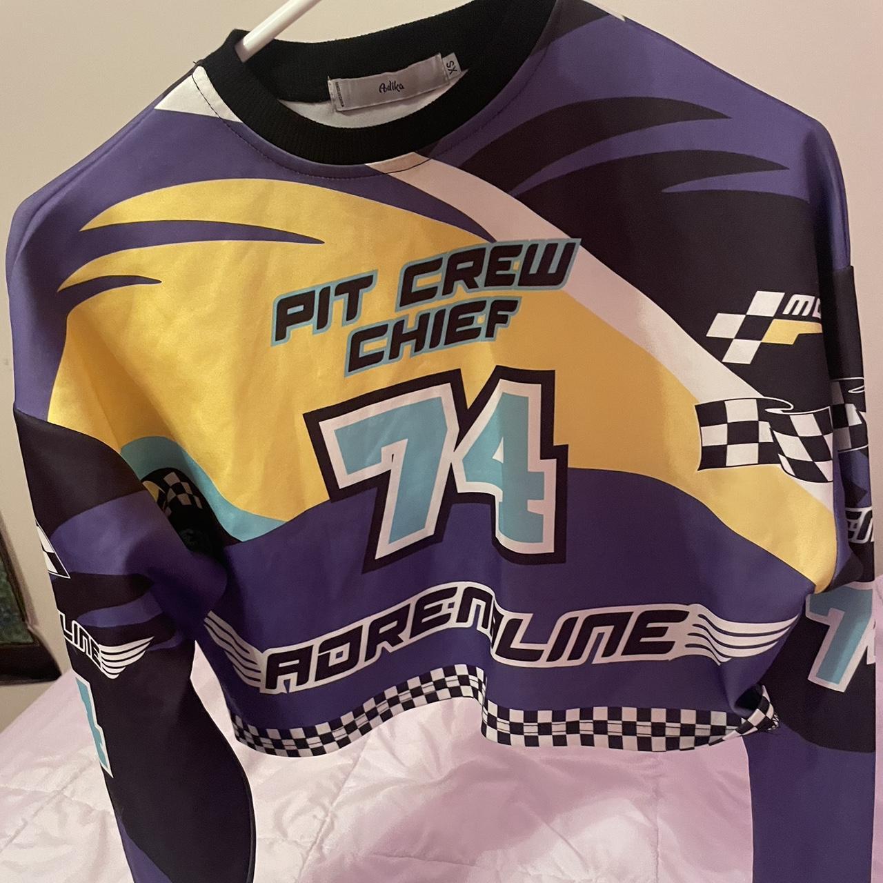 Adika size small race car long sleeve shirt... - Depop