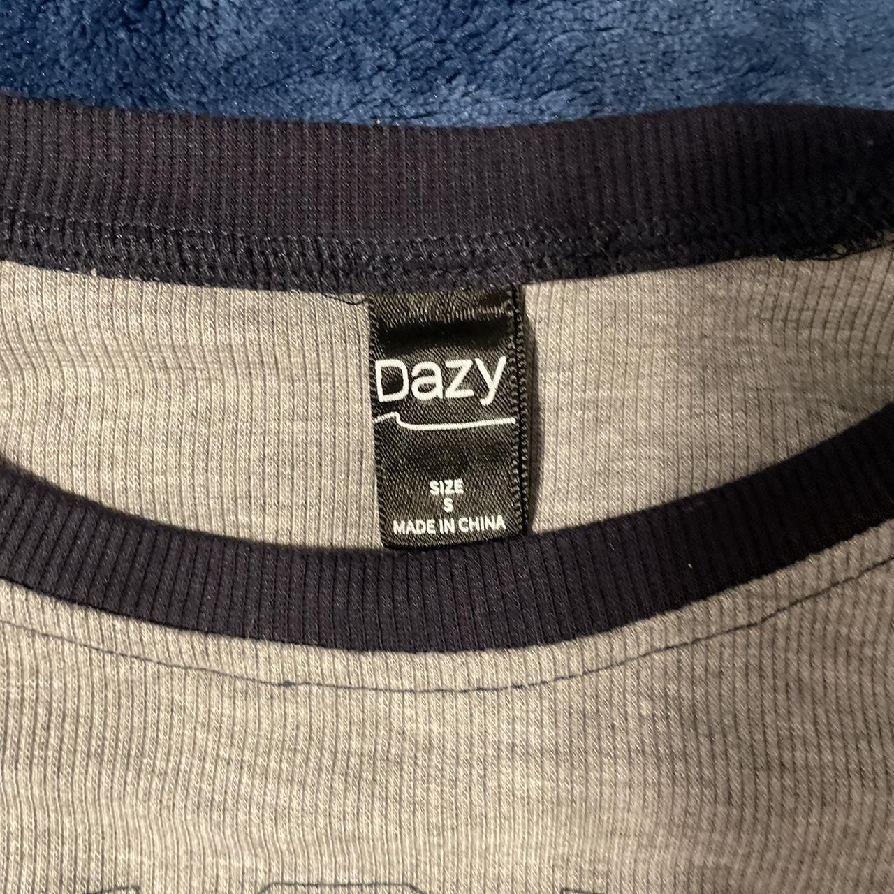 Dazy rugby long sleeve -Navy blue and grey -size... - Depop