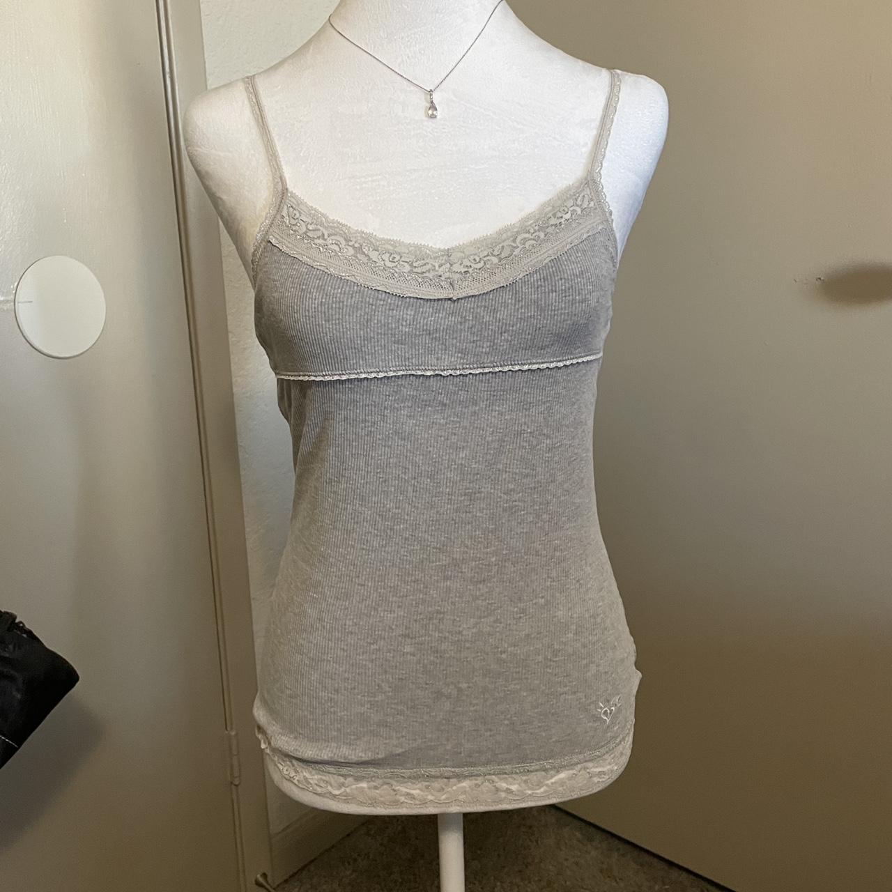 Grey justice lacy tank top Best fits XS/S Has built... - Depop