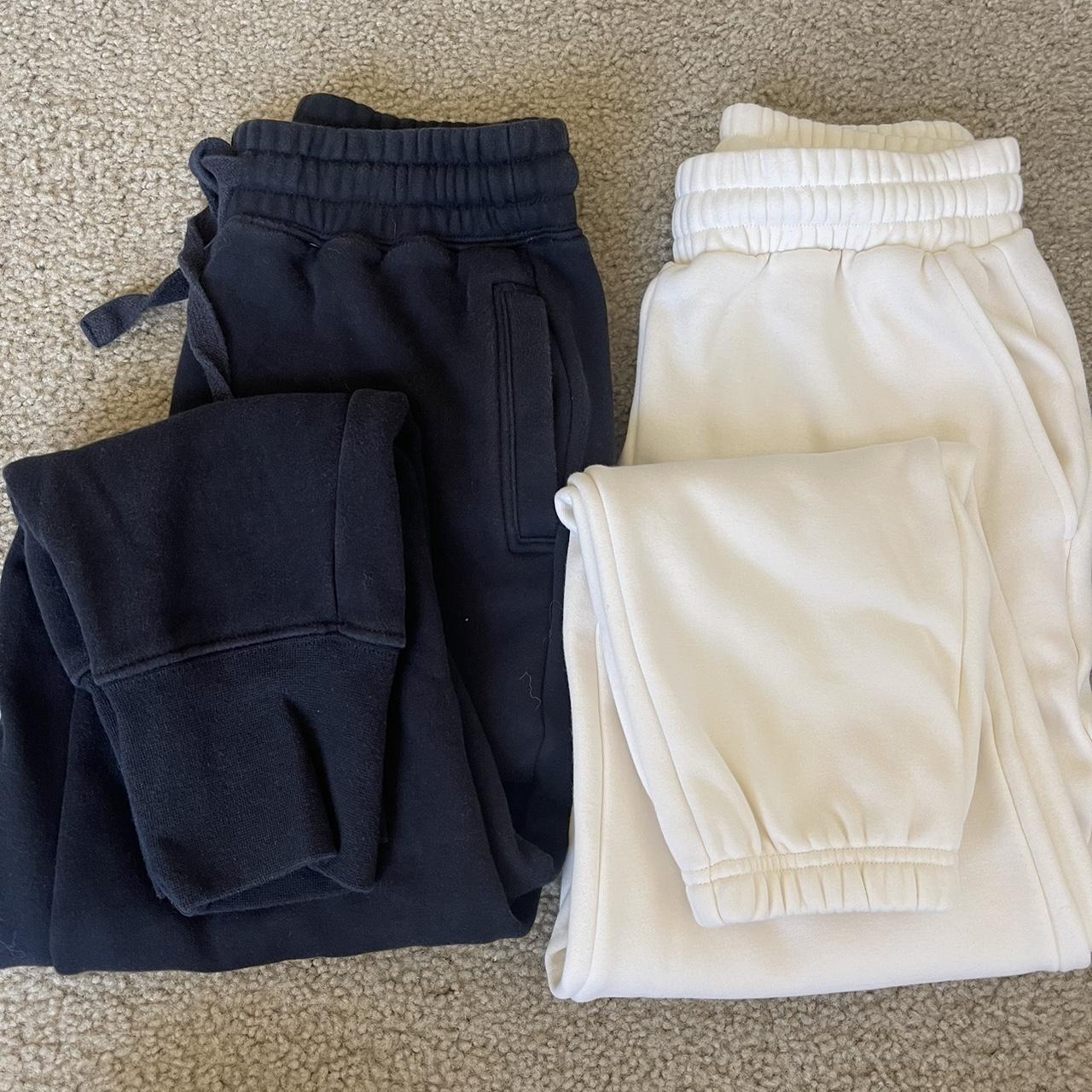 Fabletics Women's White and Black Joggers-tracksuits | Depop