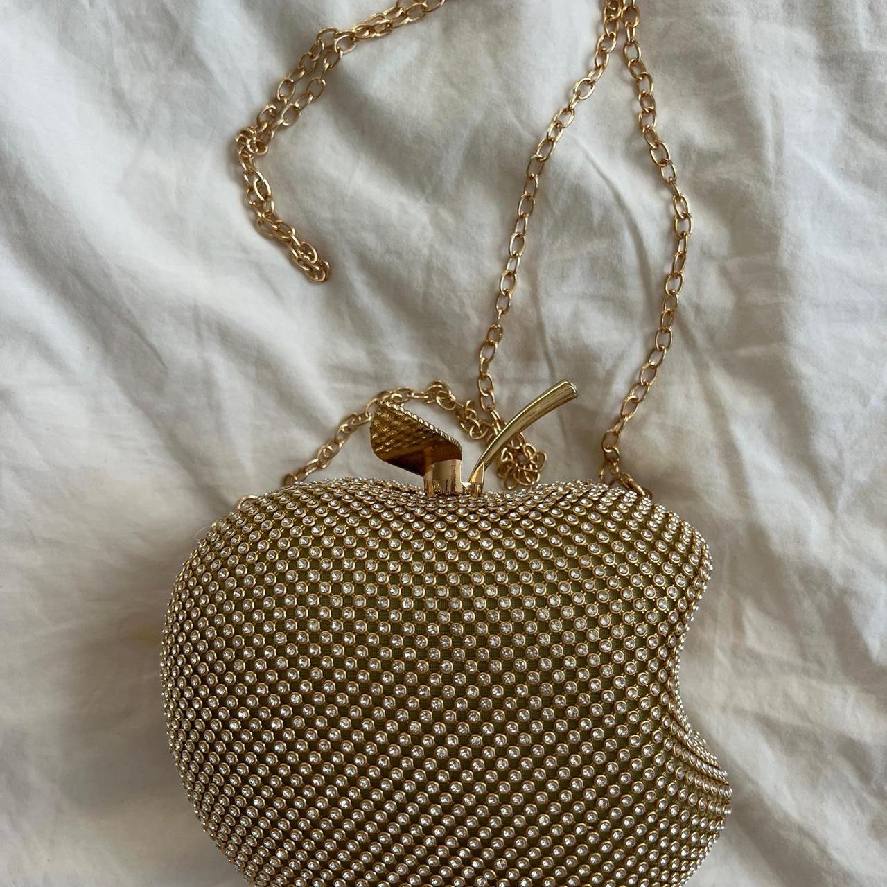 gold studded apple purse 🥂 never worn 🥂 can fit all... | Depop