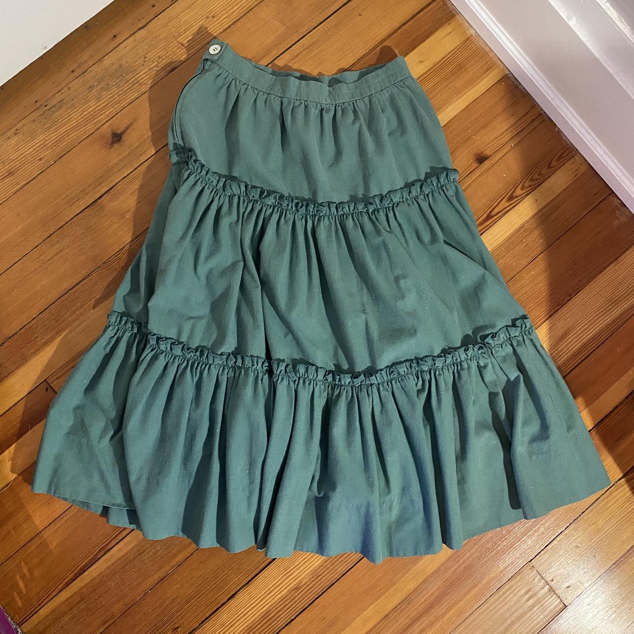 teal/green ruffled skirt from JH size medium! wore... | Depop